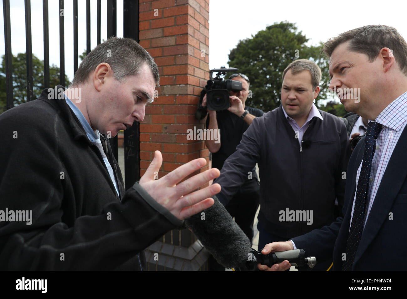 Paul Hind, 38, speaks to the media outside South East Northumberland ...
