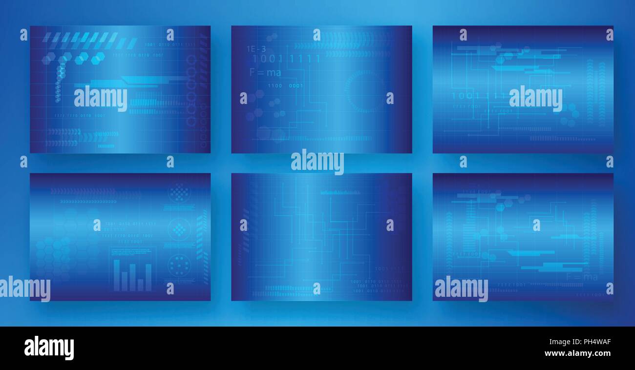 Abstract technology template on blue background, Vector Design Stock ...