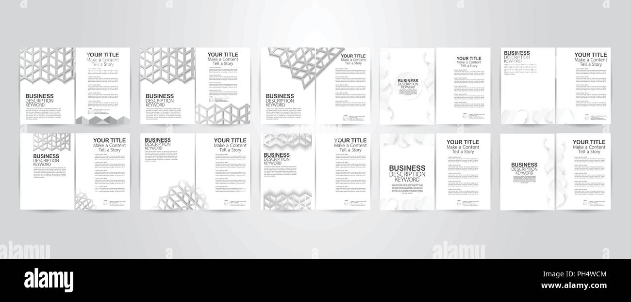 Set of flyer design with polygon structure and copy space. Vector ...