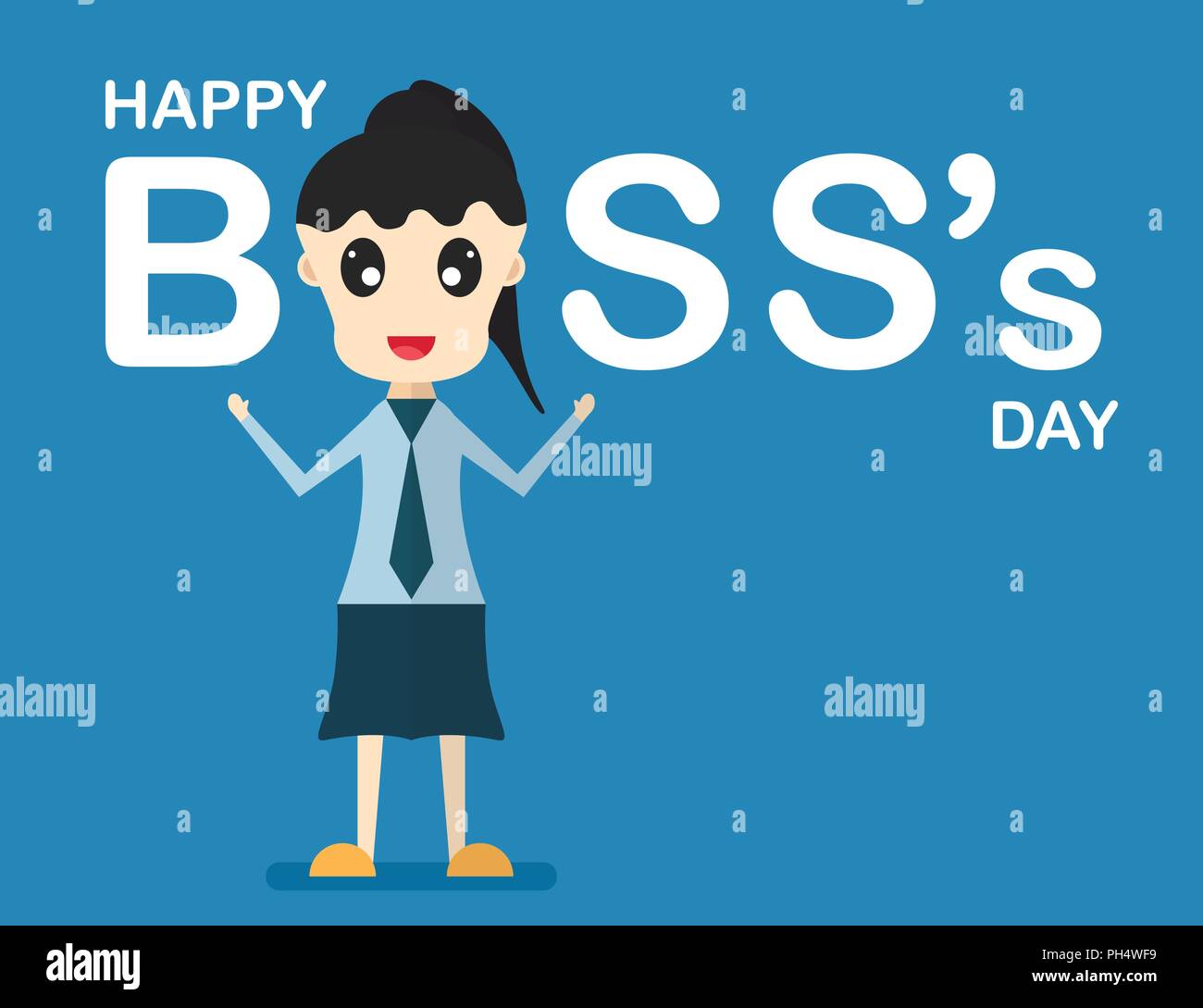 Happy Boss's day background with boss woman that is talking and smiling ...