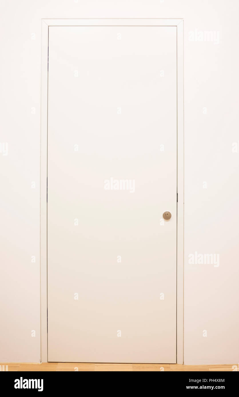 White Door without Handle Stock Photo - Alamy