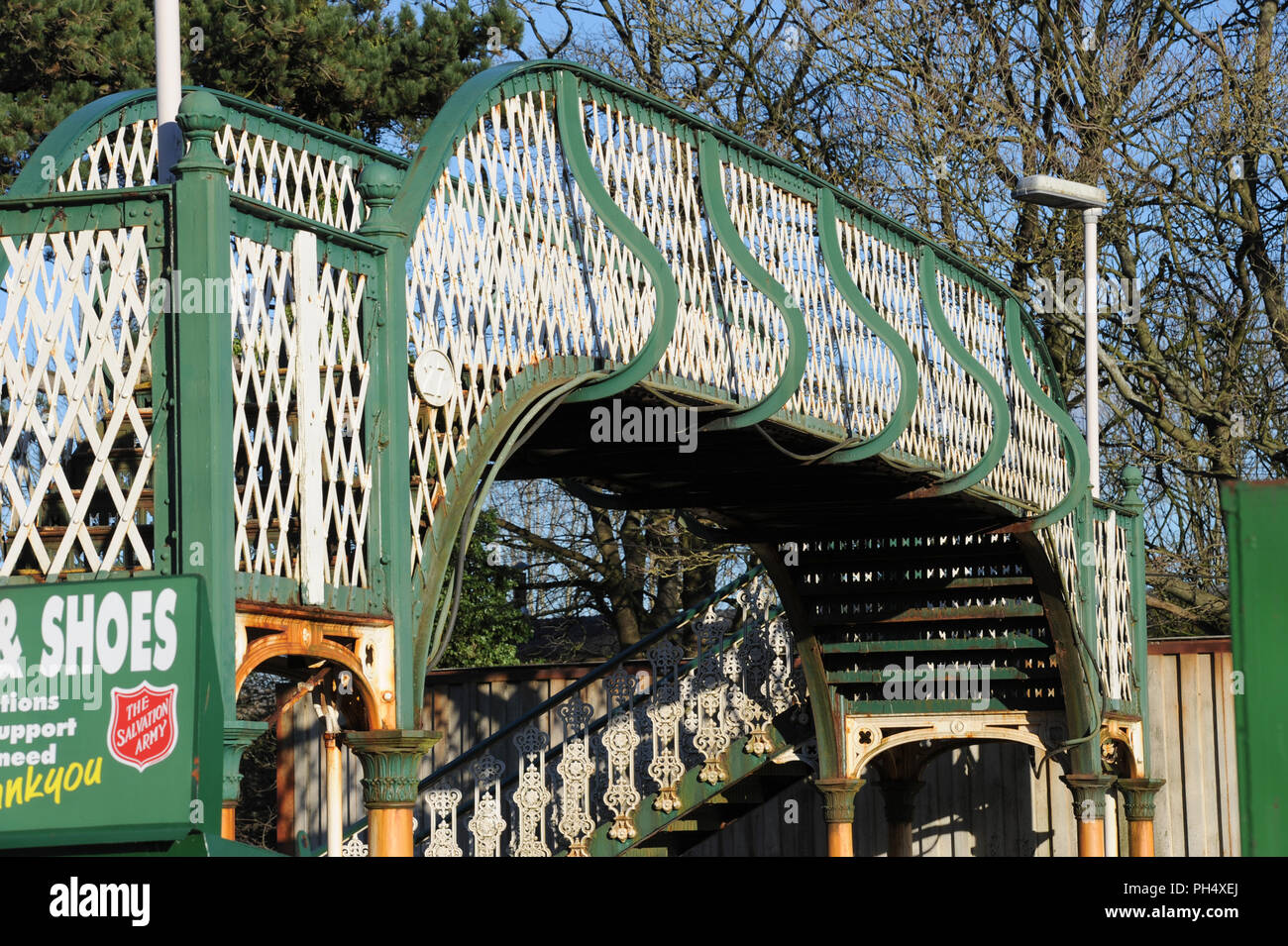 Cark and Cartmel Railway Station footbridge, Furness Line, Cumbria ...