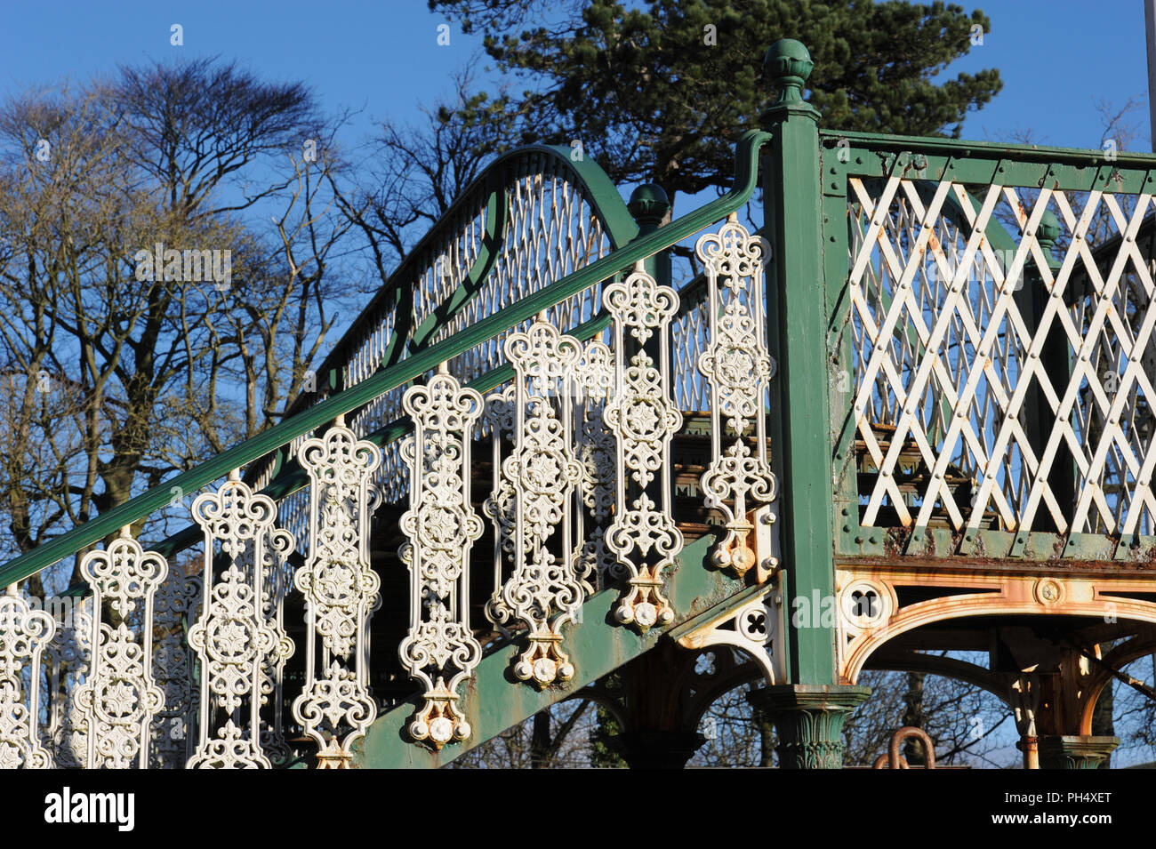 Cark and Cartmel Railway Station footbridge, Furness Line, Cumbria ...