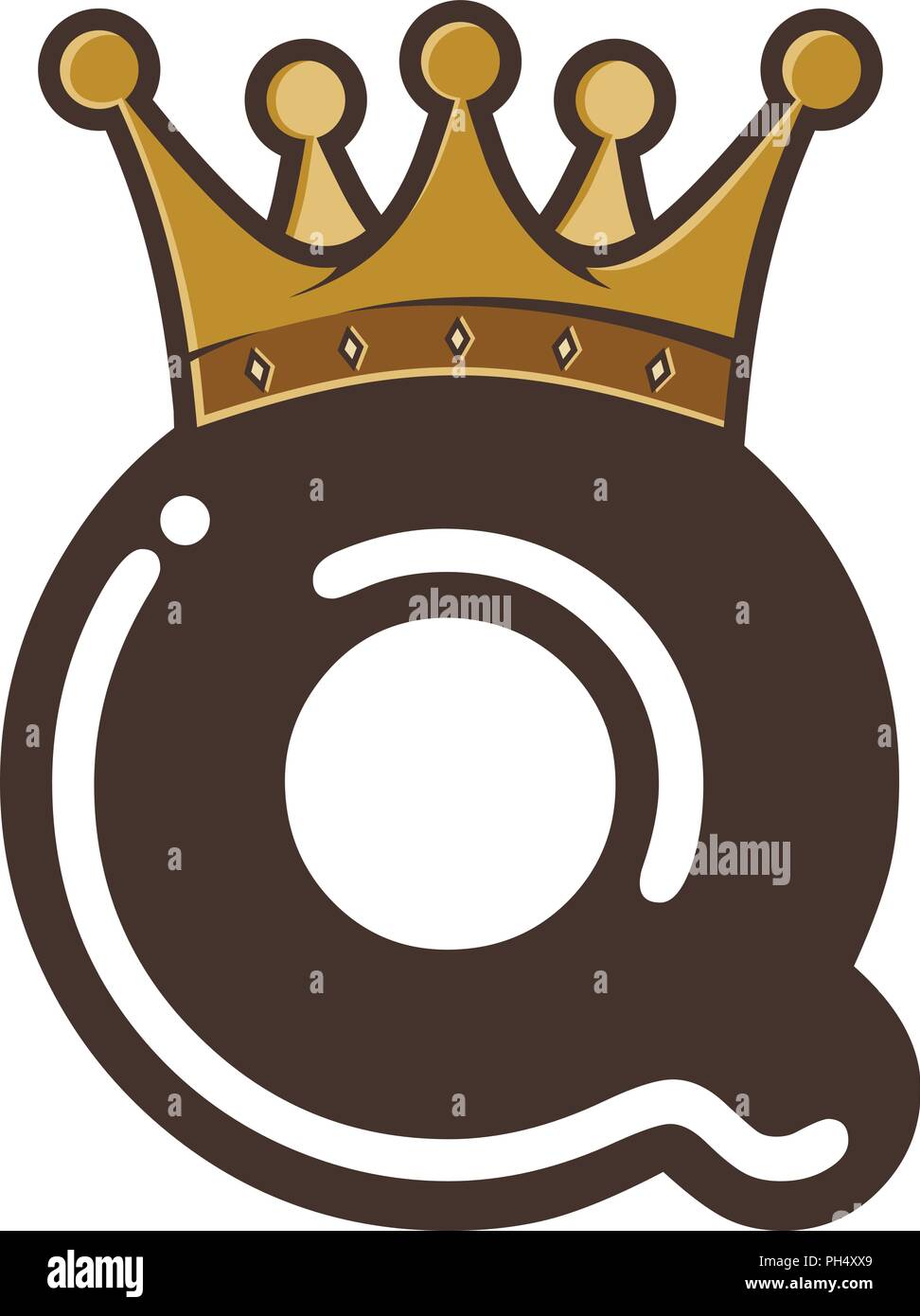 alphabet letter with crown king queen vector Stock Vector Image & Art ...