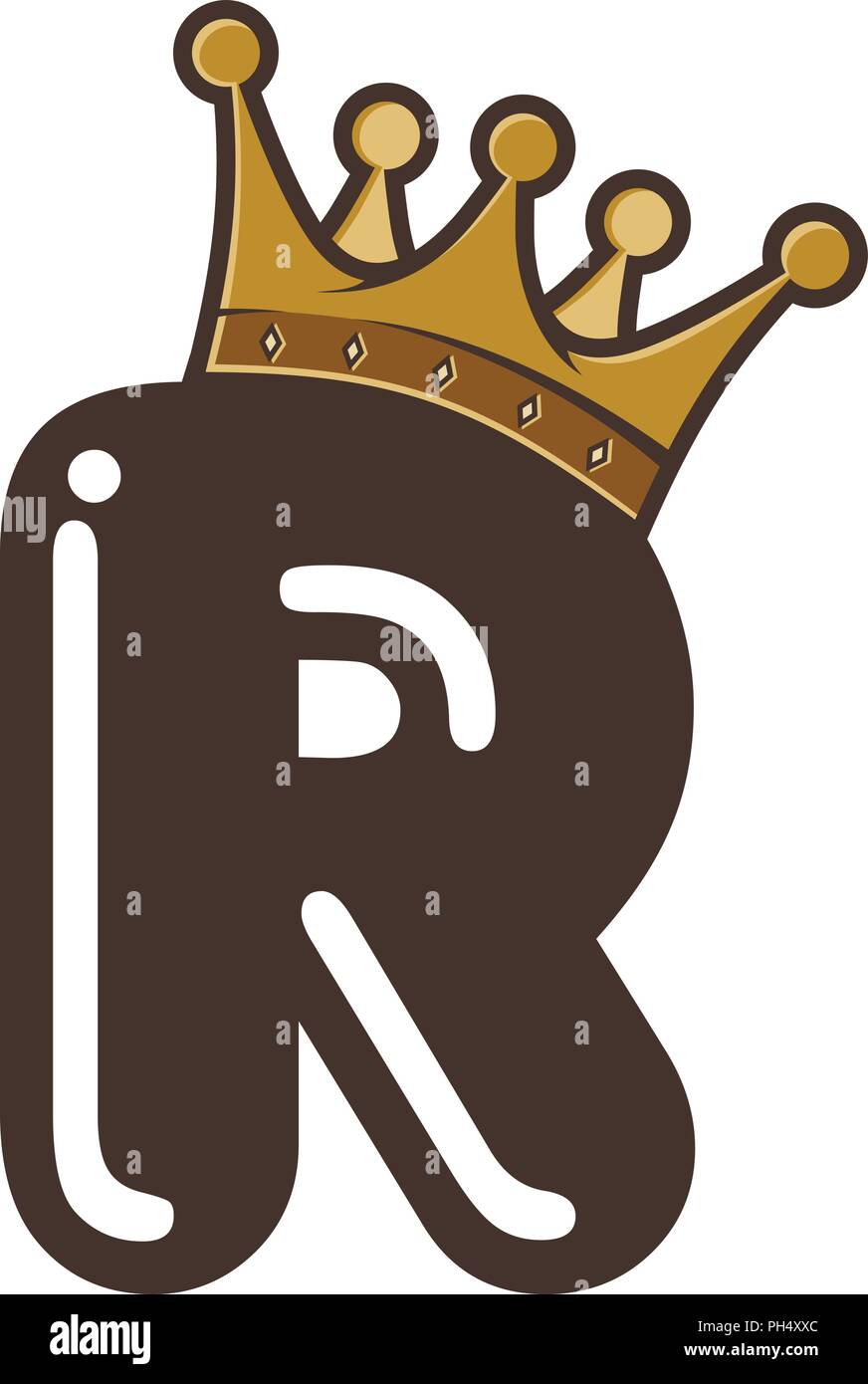 alphabet letter with crown king queen vector Stock Vector Image & Art ...