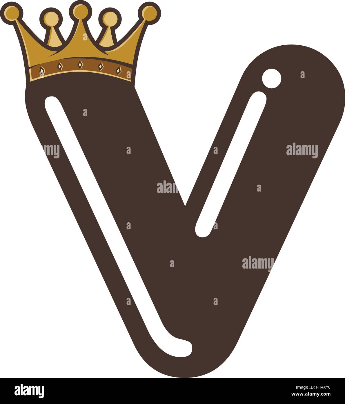 alphabet letter with crown king queen vector Stock Vector Image & Art ...