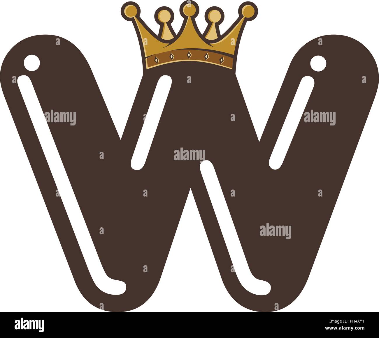 alphabet letter with crown king queen vector Stock Vector Image & Art ...