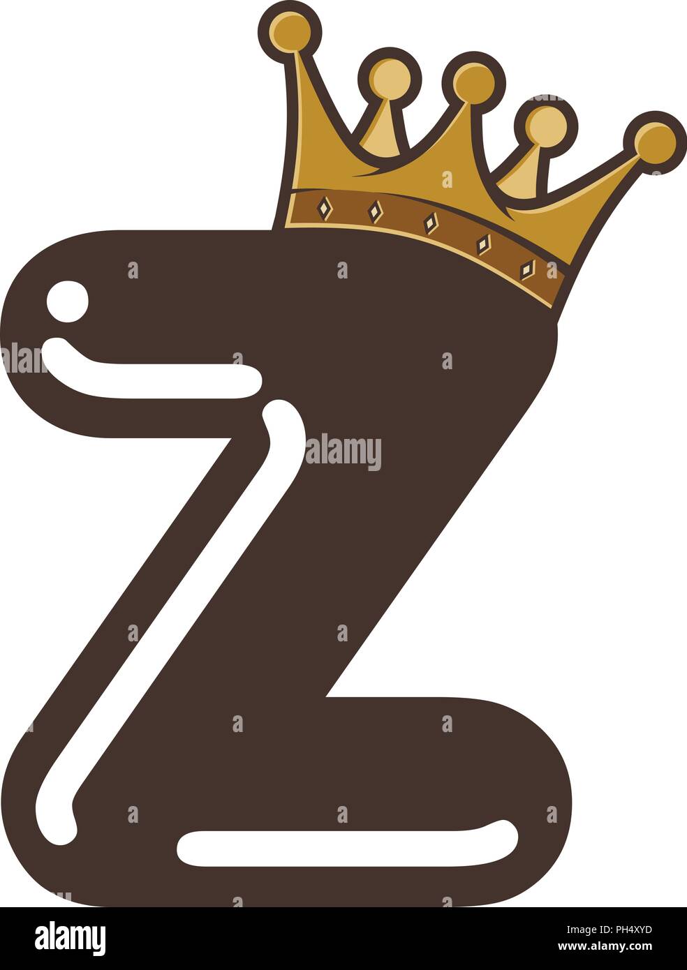 alphabet letter with crown king queen vector Stock Vector Image & Art ...