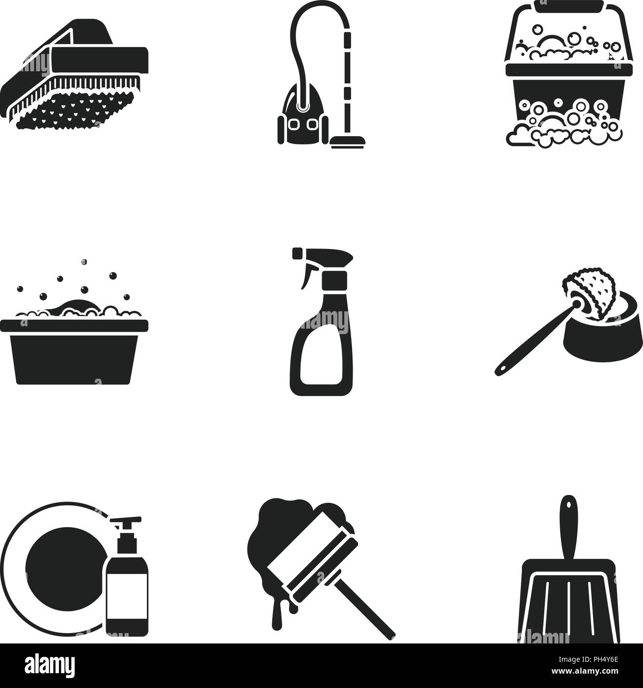 Cleaning set icons in black style. Big collection of cleaning vector ...