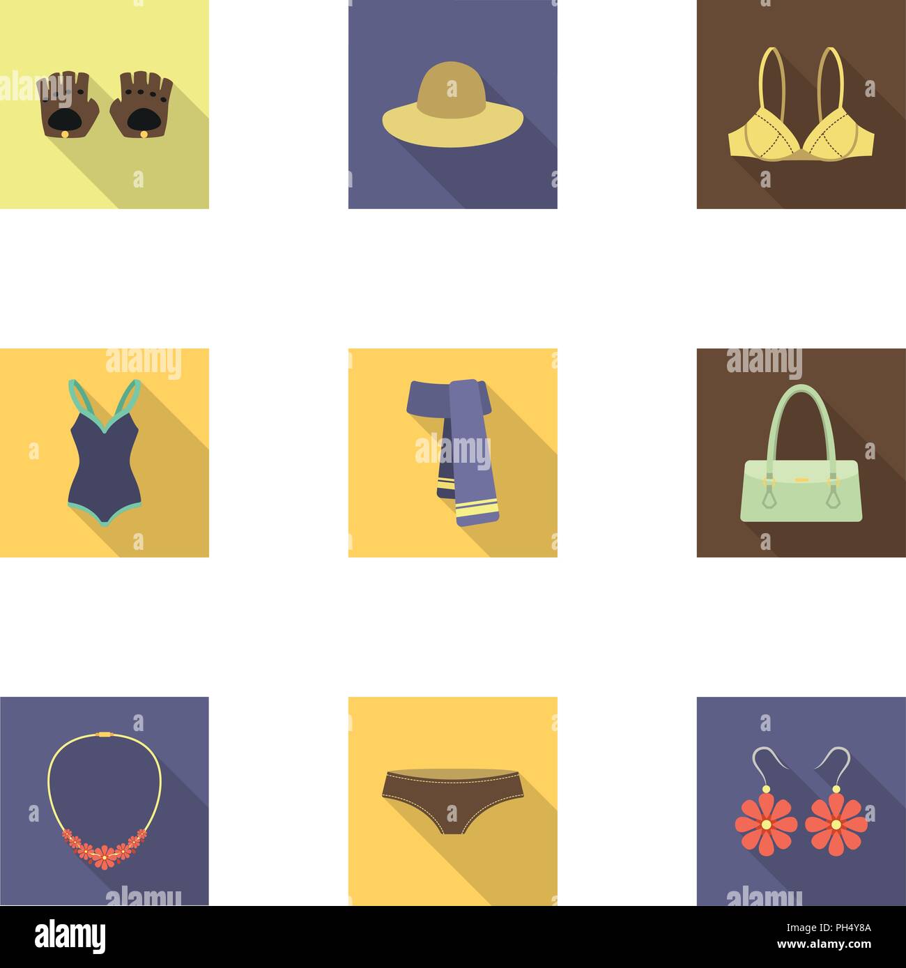 Clothes set icons in flat style. Big collection of clothes vector ...