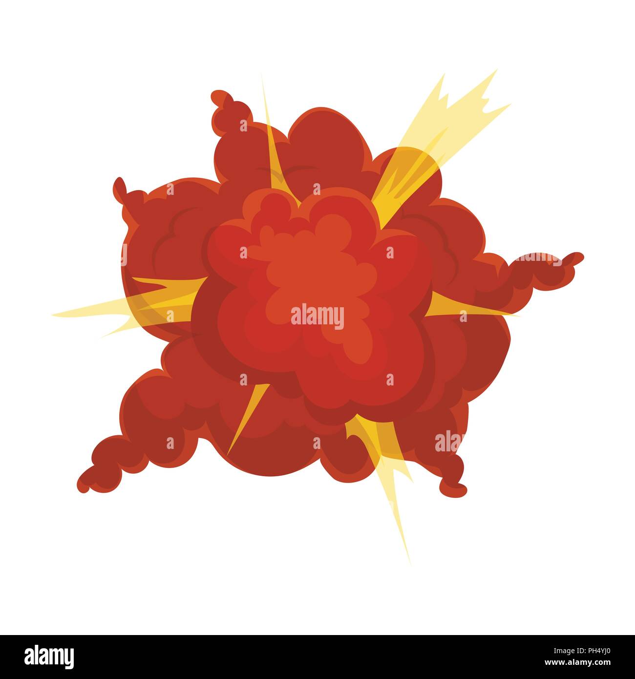 Explosion icon in cartoon design isolated on white background ...