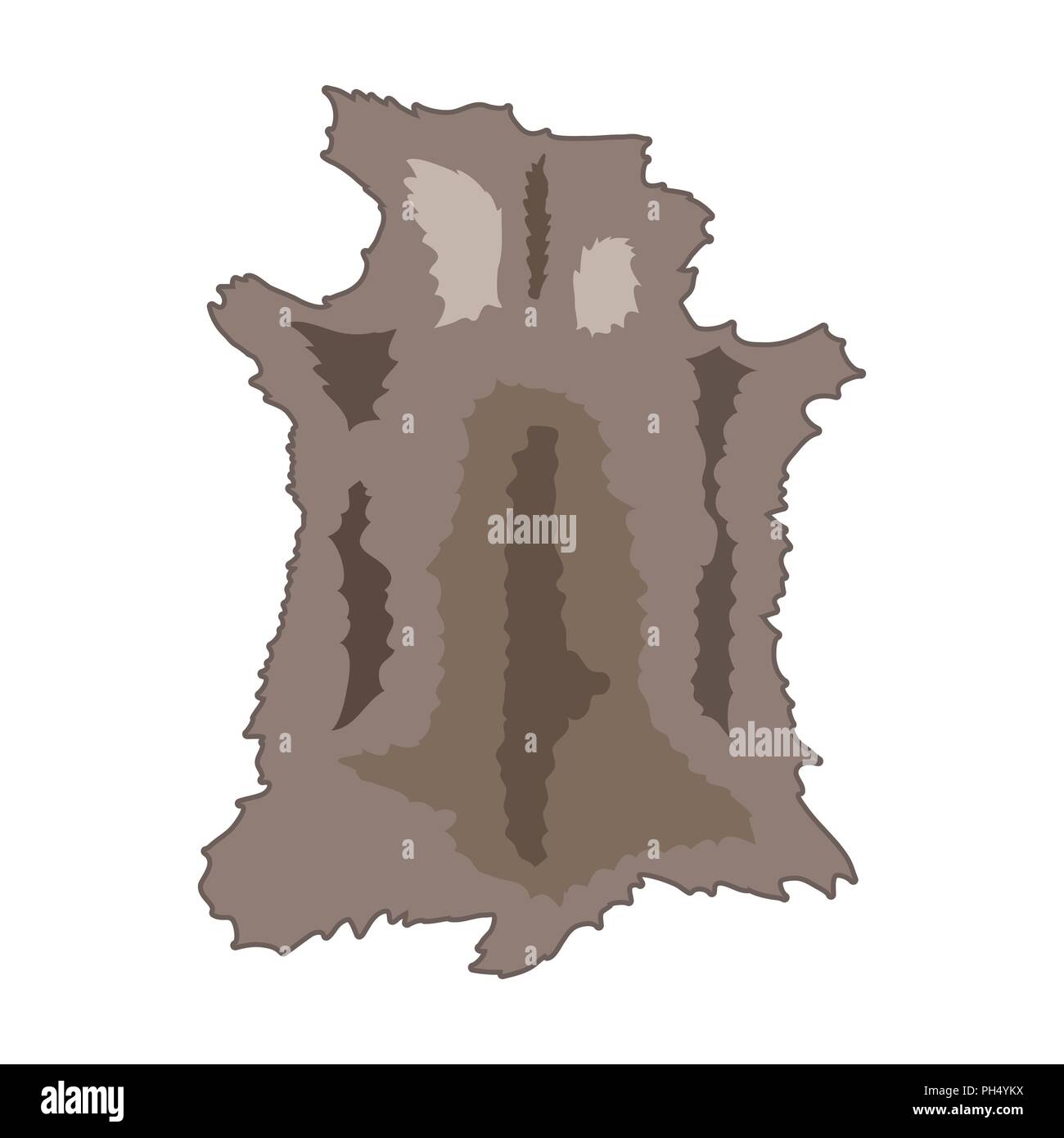 Animal hide icon in cartoon style isolated on white background. Stone ...