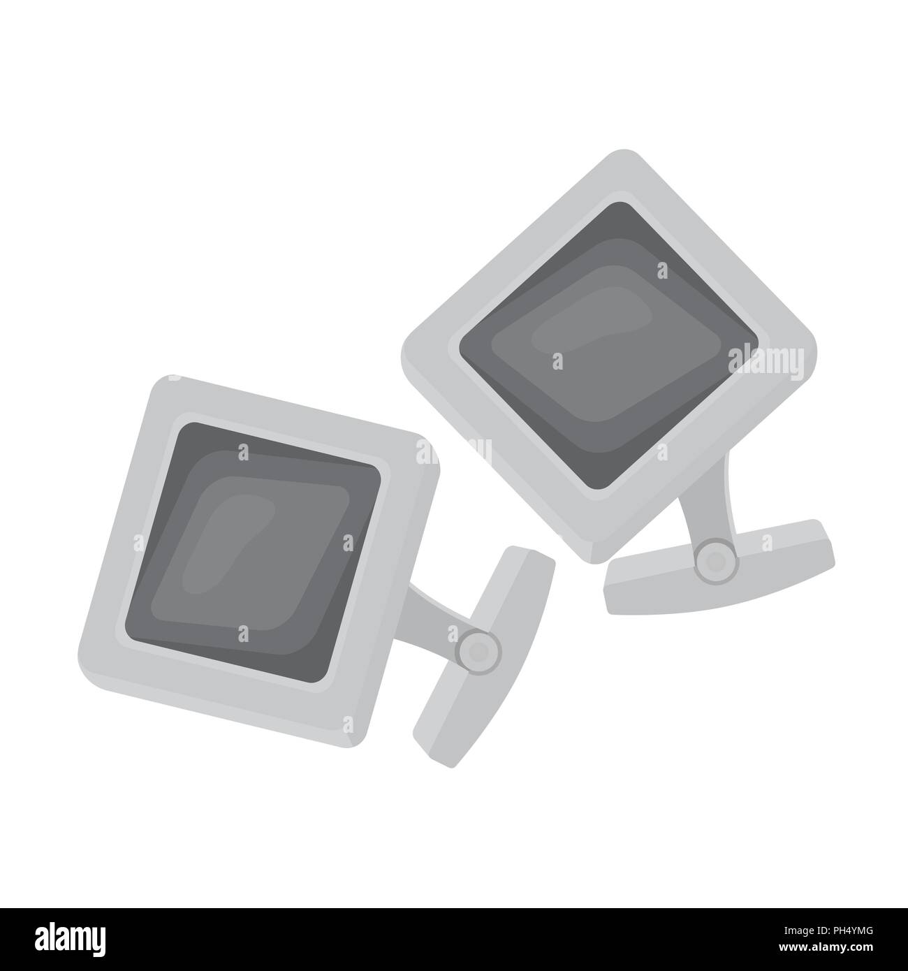 Cufflinks icon in monochrome style isolated on white background ...