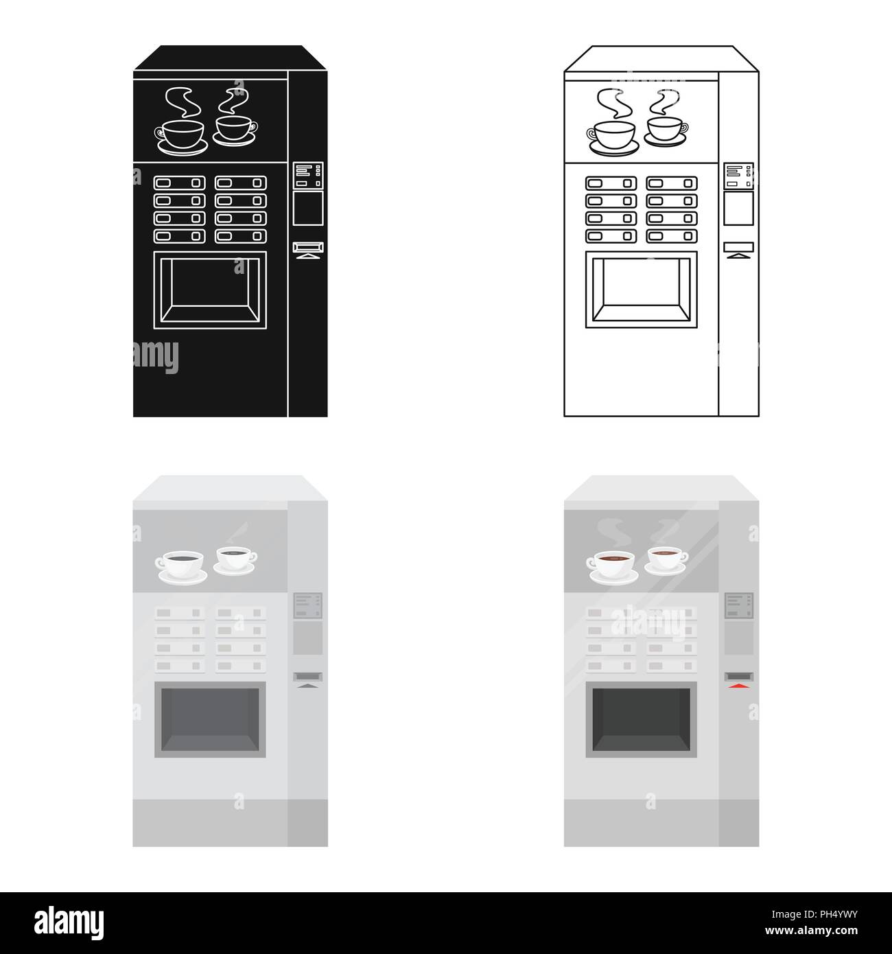 Office coffee vending machine icon in cartoon style isolated on white ...
