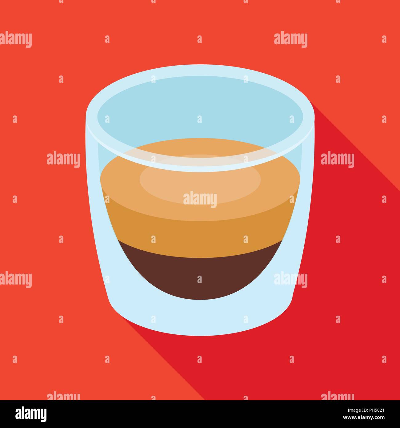 Ristretto glass.Different types of coffee single icon in flat style ...
