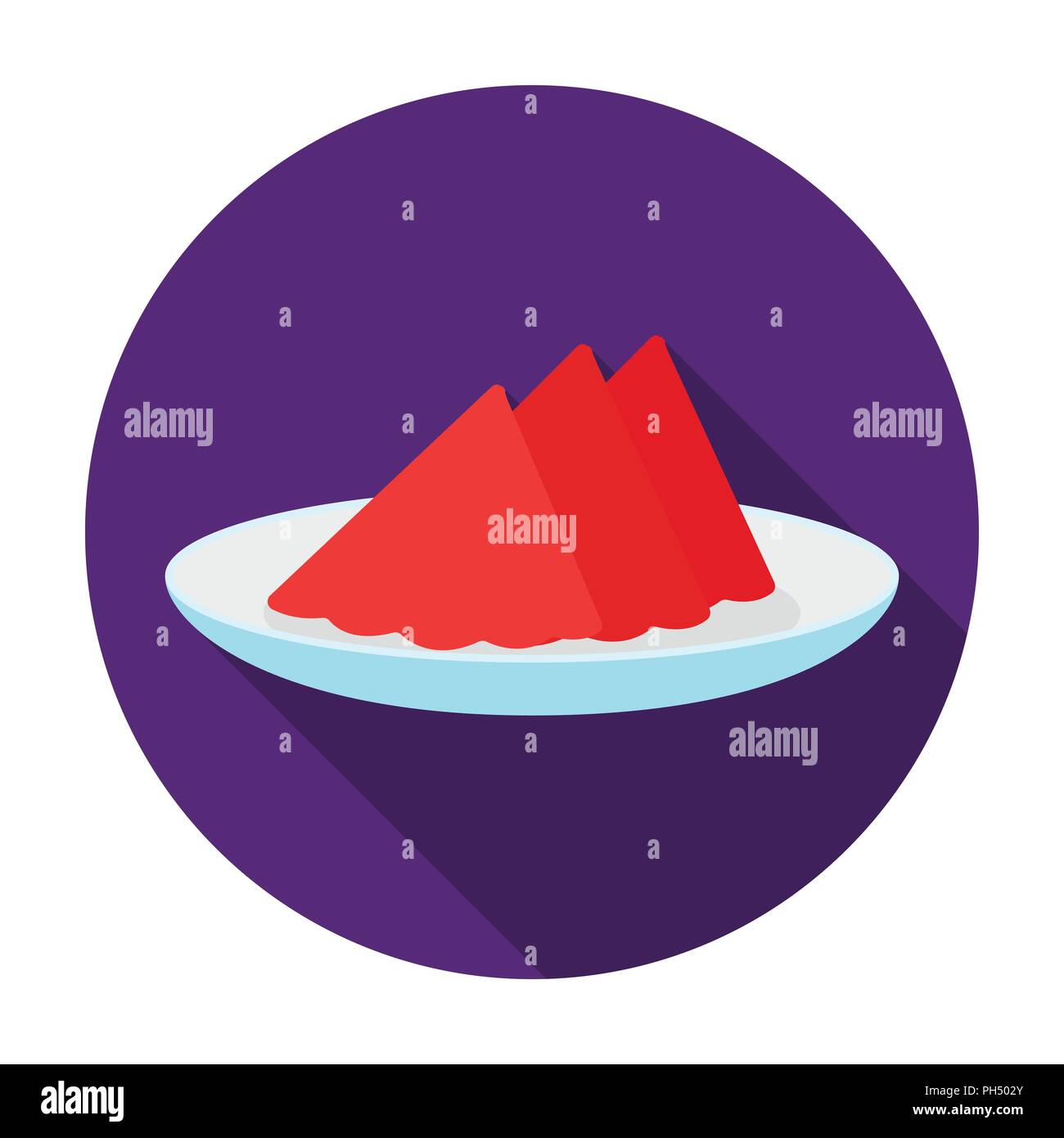 Folded napkins on the plate icon in flat style isolated on white ...