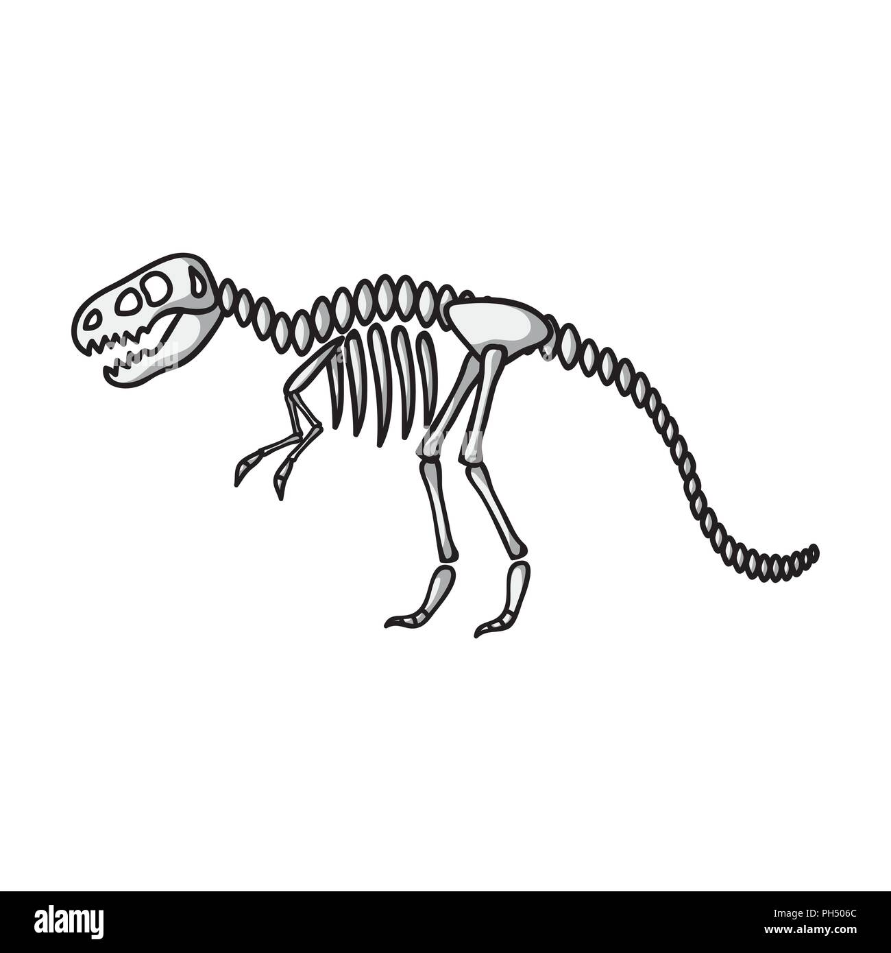Tyrannosaurus rex icon in monochrome style isolated on white background ...