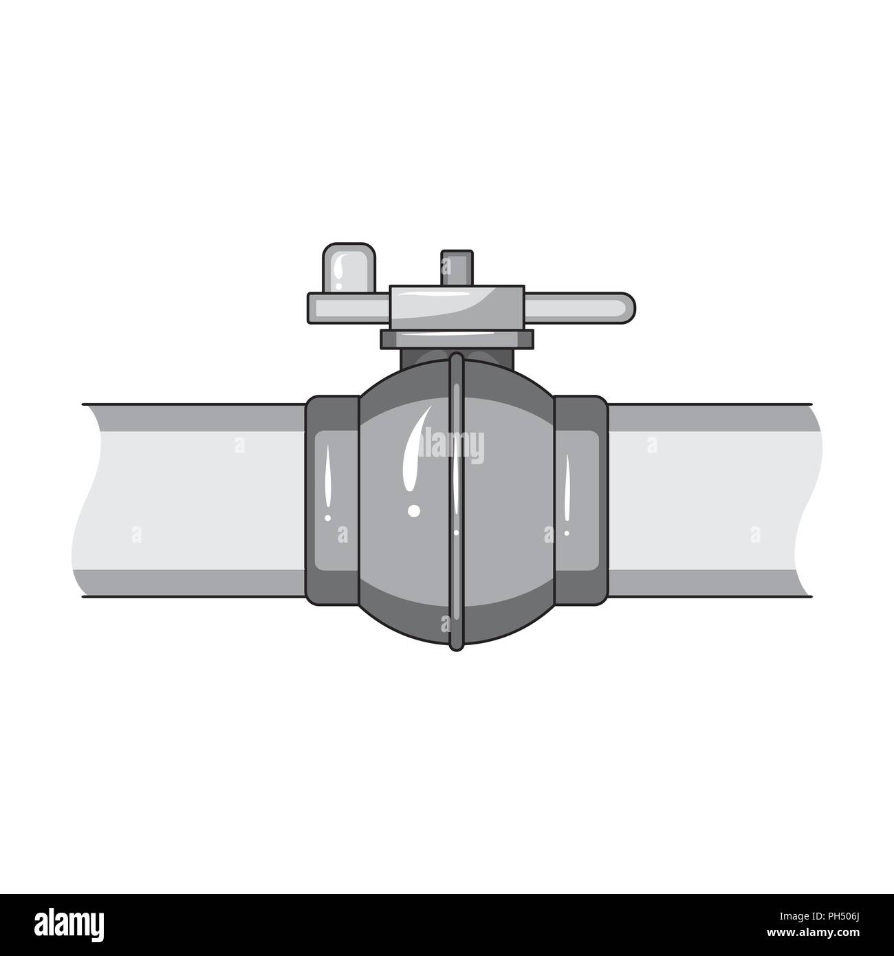 Pipeline shutter.Oil single icon in monochrome style vector symbol ...