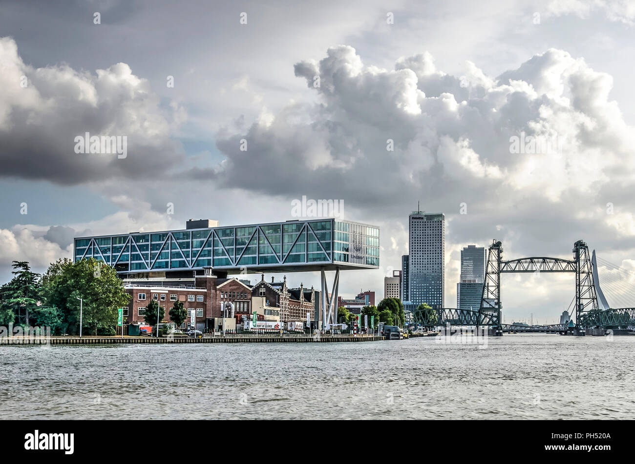 Rotterdam, The Netherlands, August 13, 2018: Dramatic skies over ...