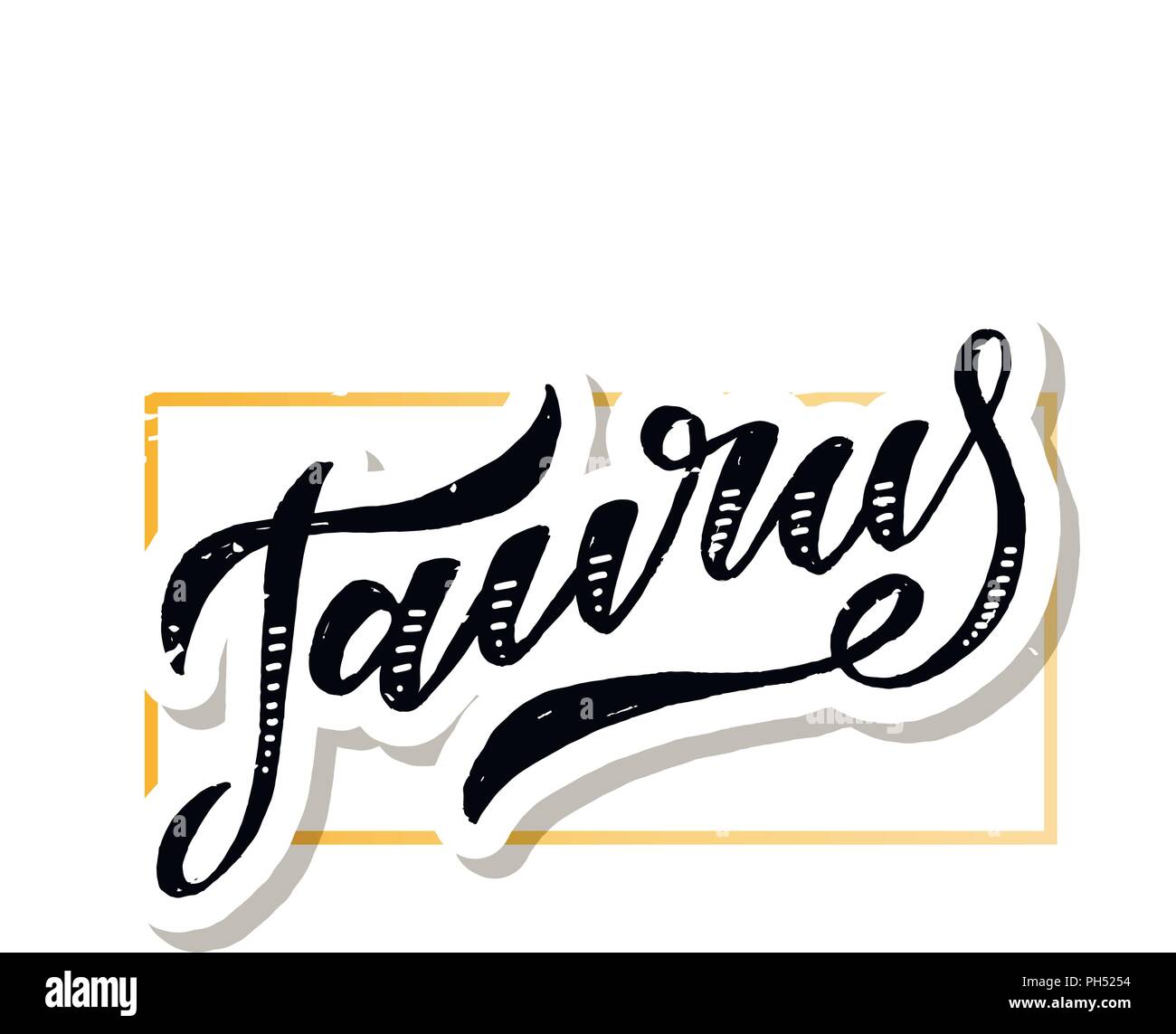 Taurus lettering Calligraphy Brush Text horoscope Zodiac sign ...