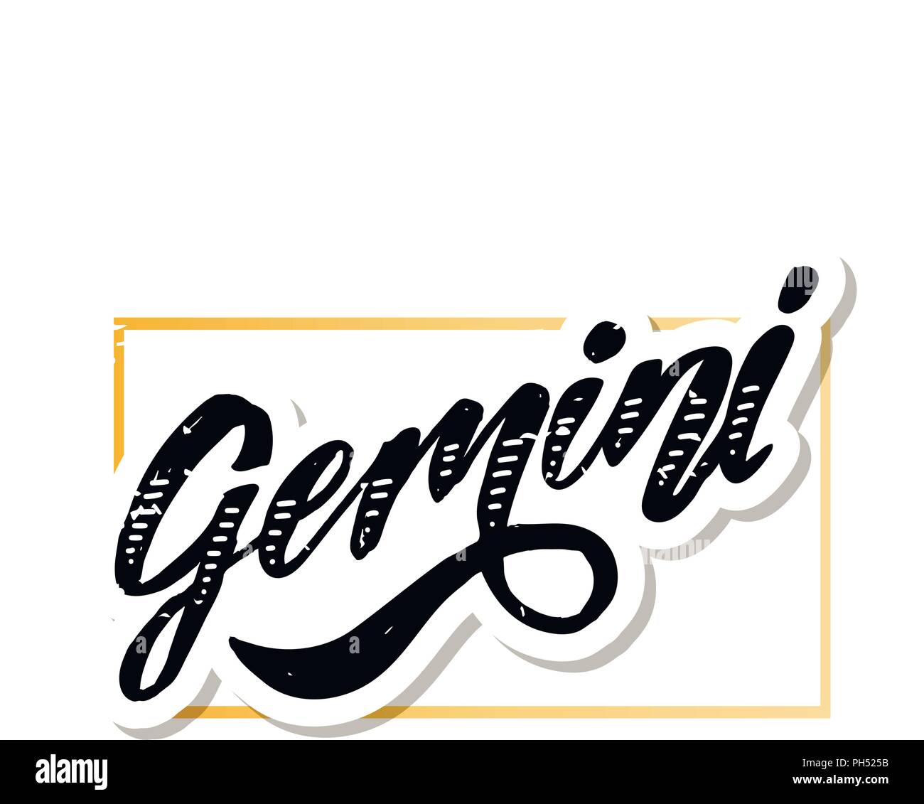 Gemini lettering Calligraphy Brush Text horoscope Zodiac sign ...
