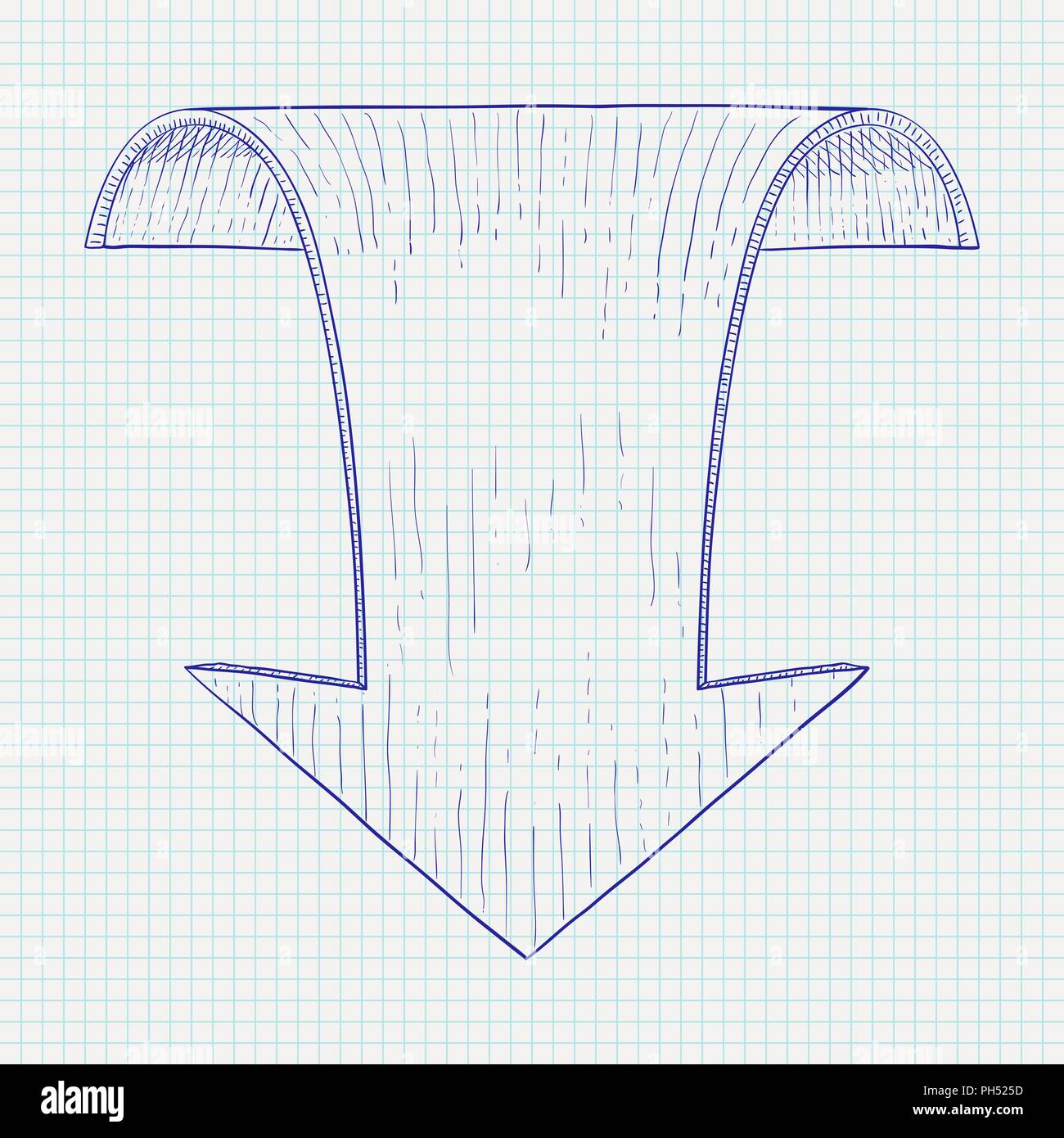 Down arrow. Hand drawn sketch Stock Vector Image & Art - Alamy