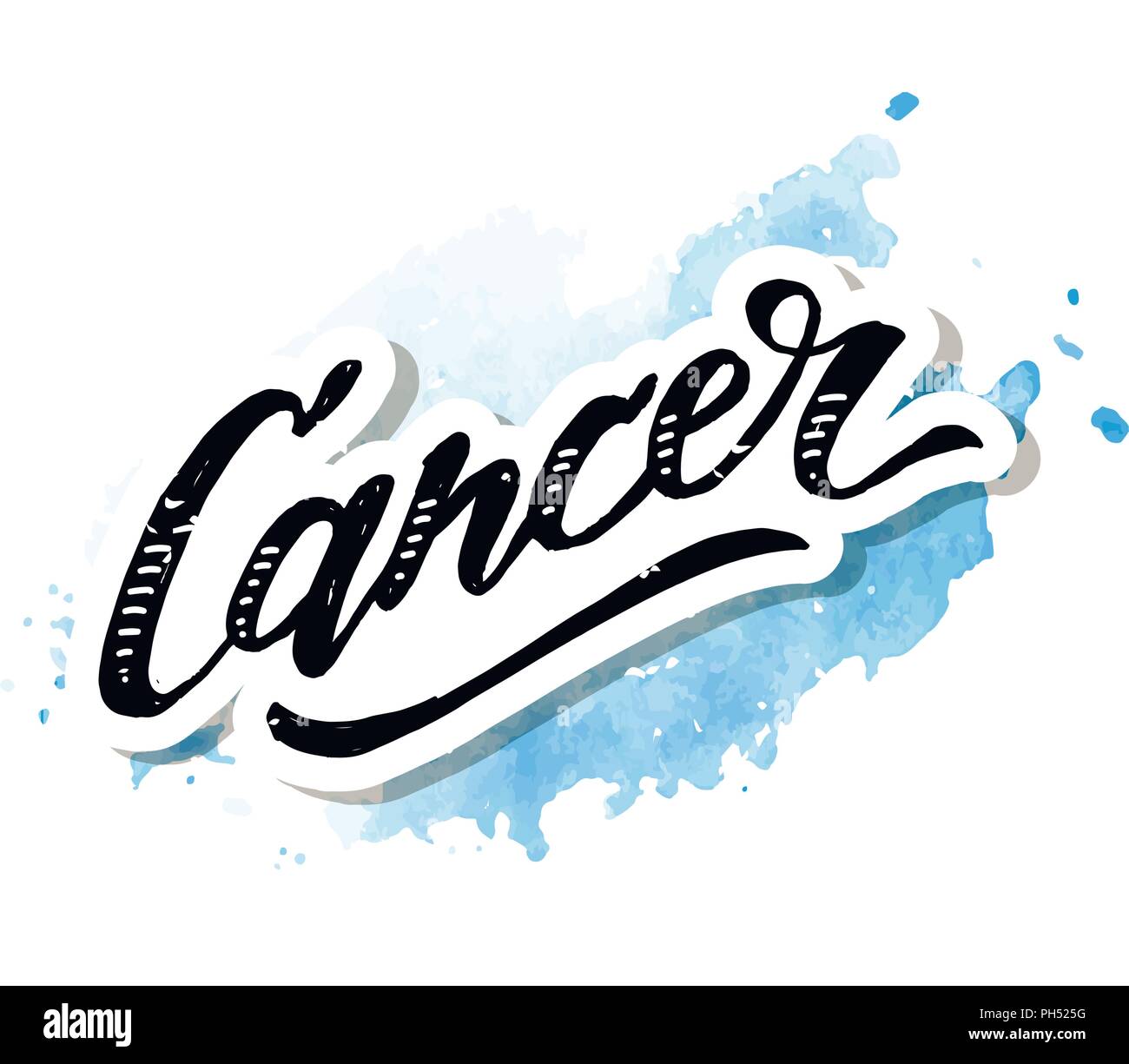 Cancer lettering Calligraphy Brush Text horoscope Zodiac sign ...