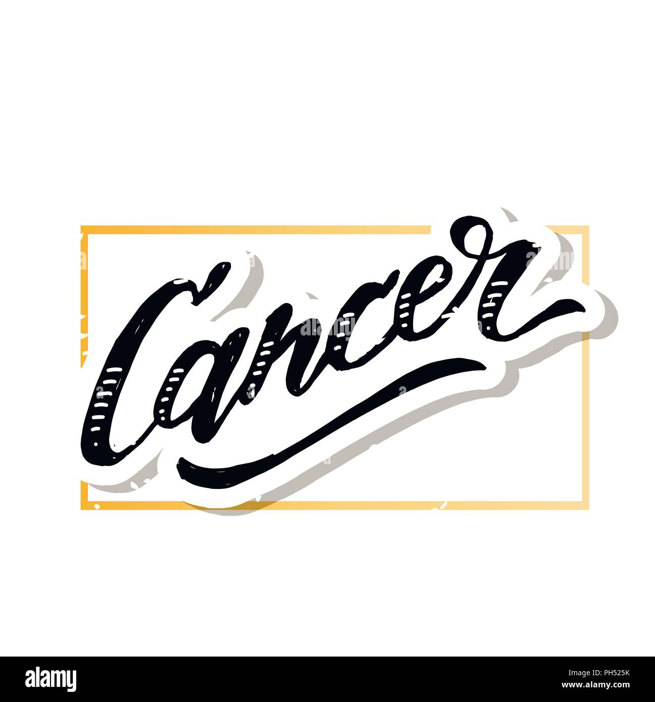 Cancer lettering Calligraphy Brush Text horoscope Zodiac sign ...