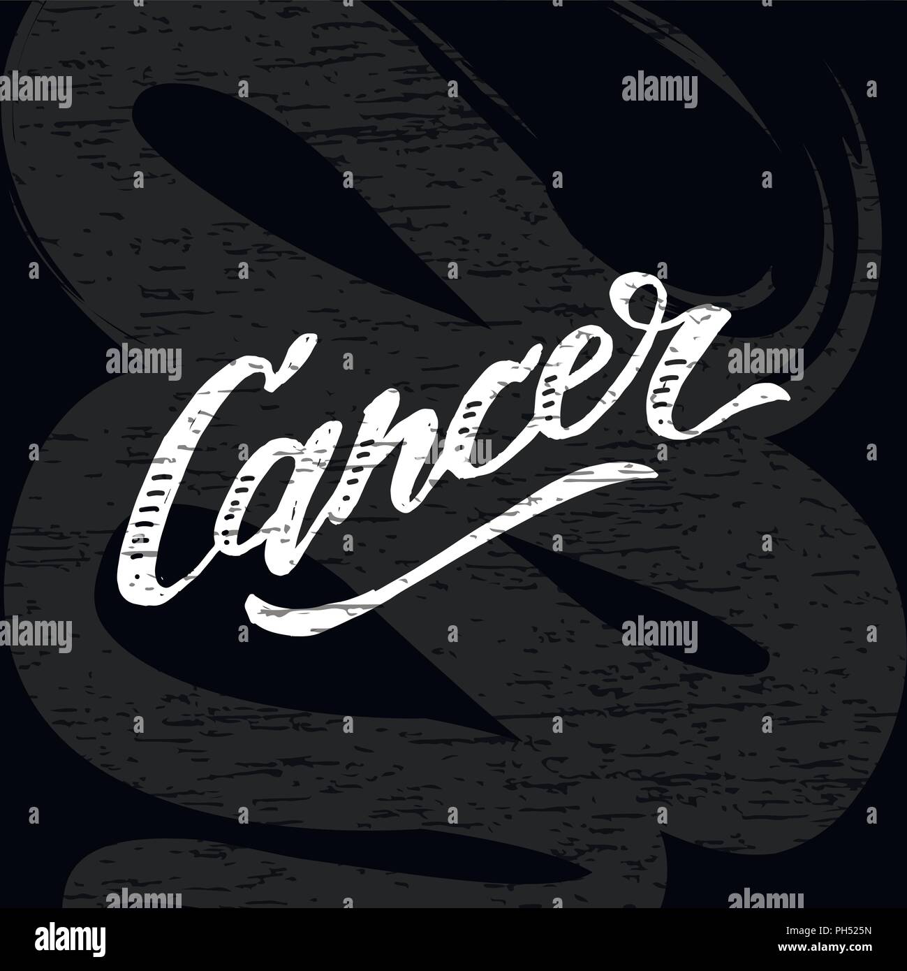 Cancer lettering Calligraphy Brush Text horoscope Zodiac sign ...