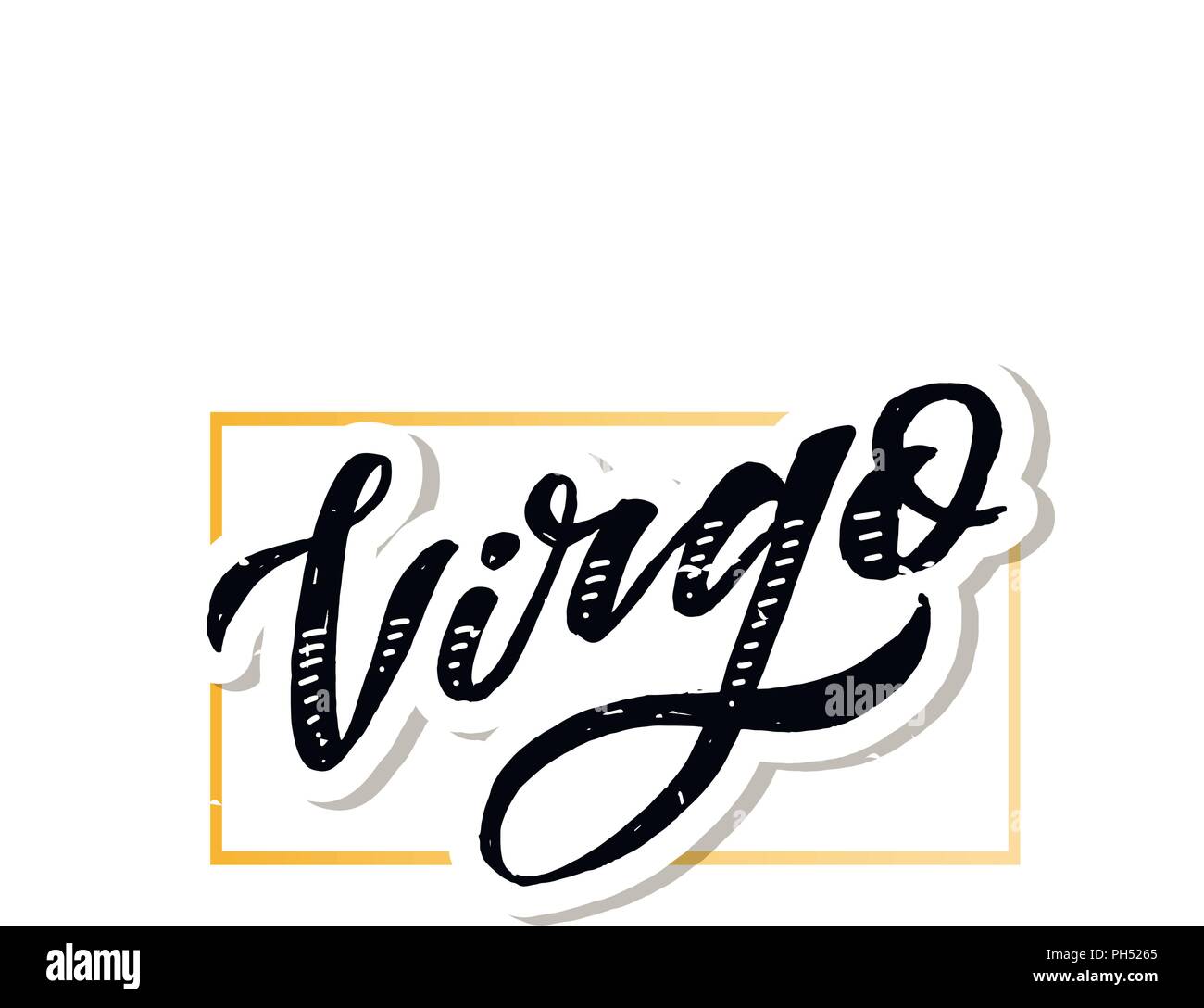 Virgo lettering Calligraphy Brush Text horoscope Zodiac sign ...