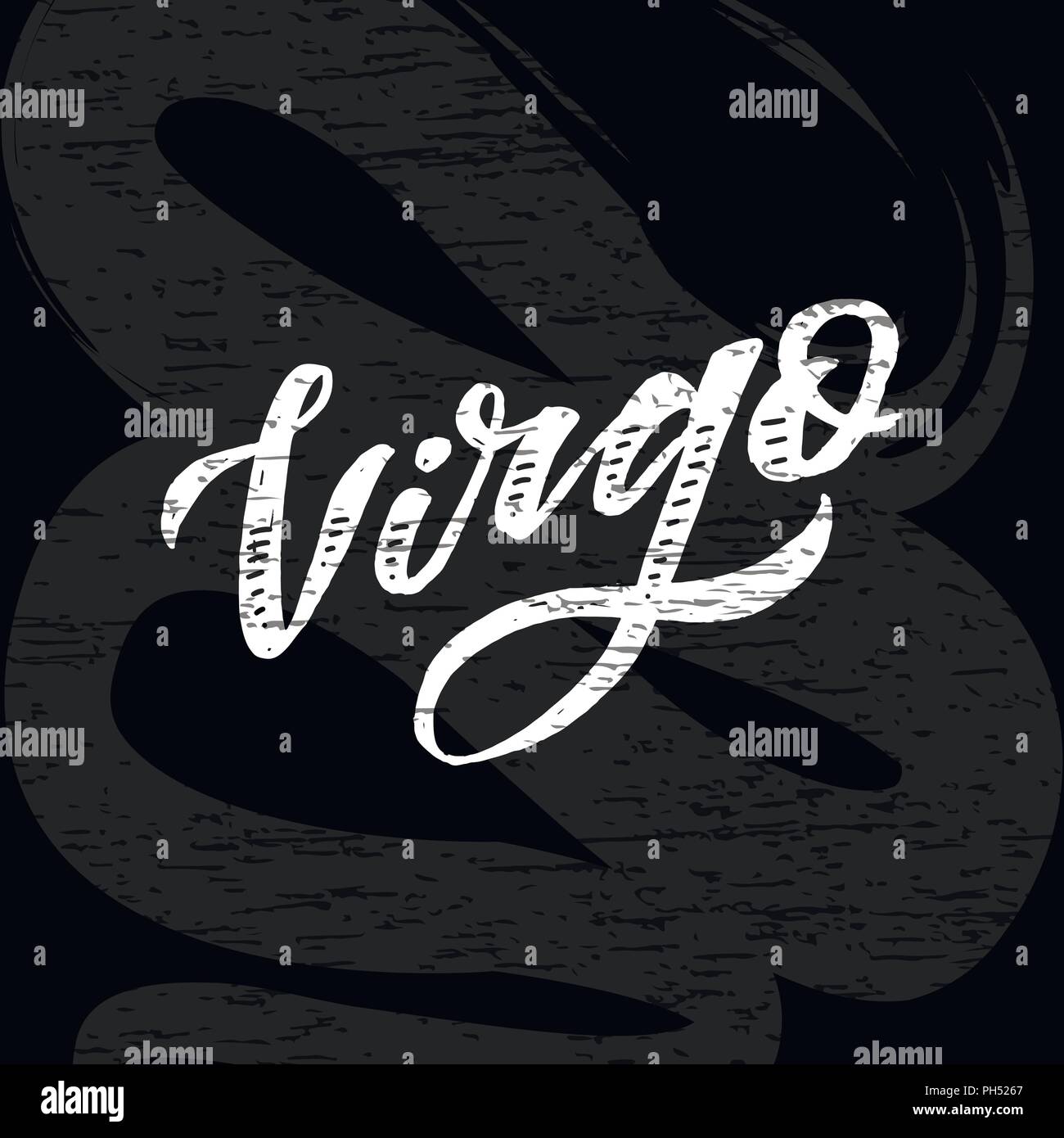 Virgo lettering Calligraphy Brush Text horoscope Zodiac sign ...
