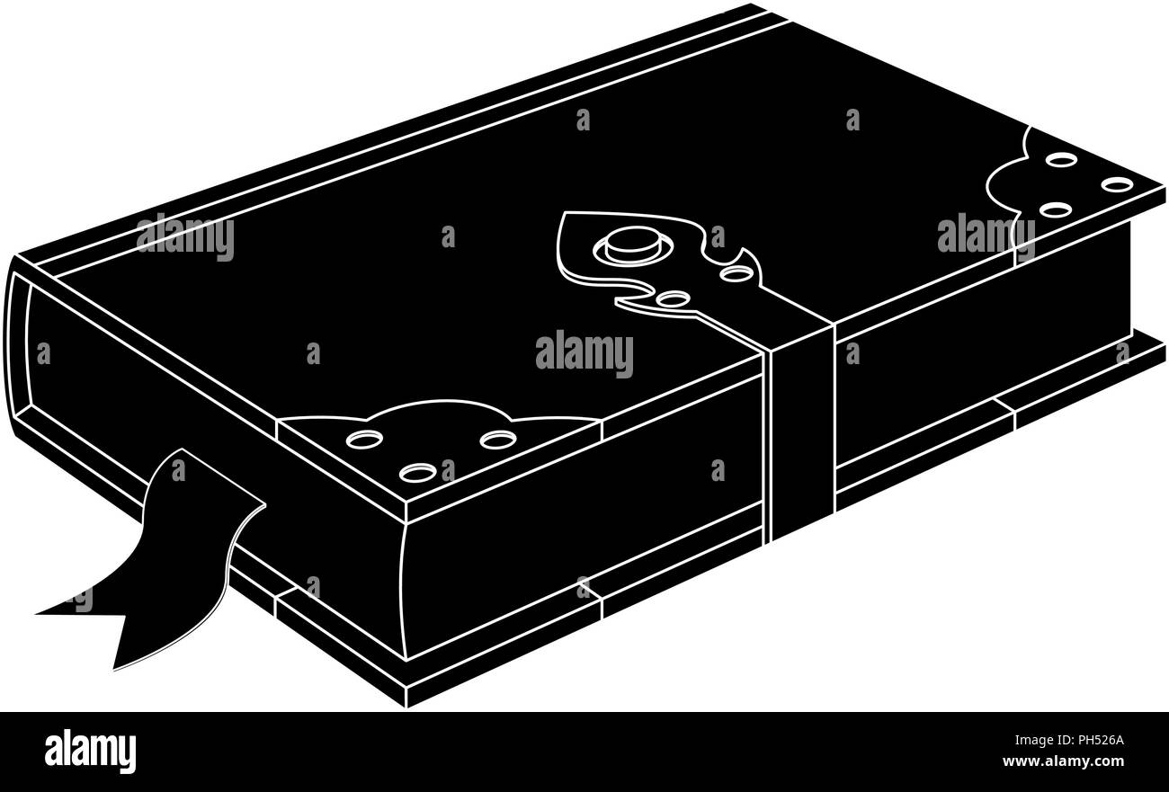 Book with lock. Vintage design. Black outline Stock Vector Image & Art ...