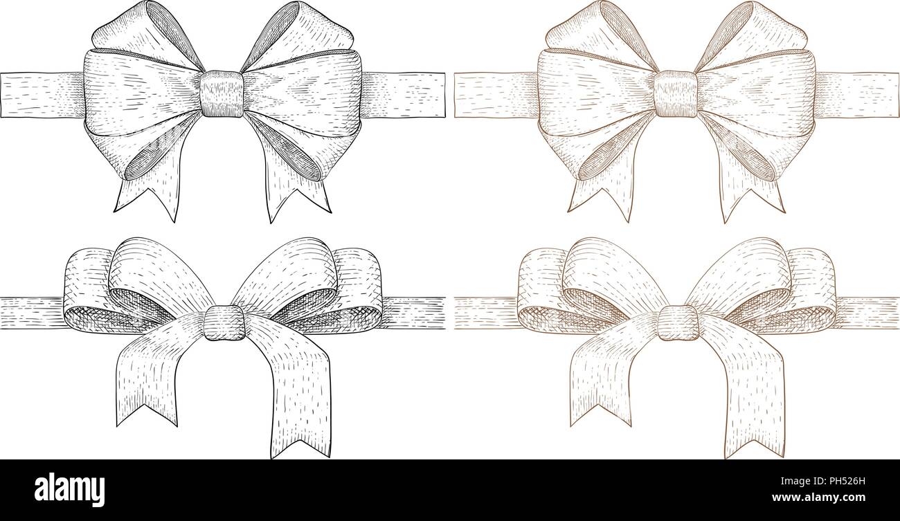 Hand drawn holiday bow Stock Vector Images - Alamy