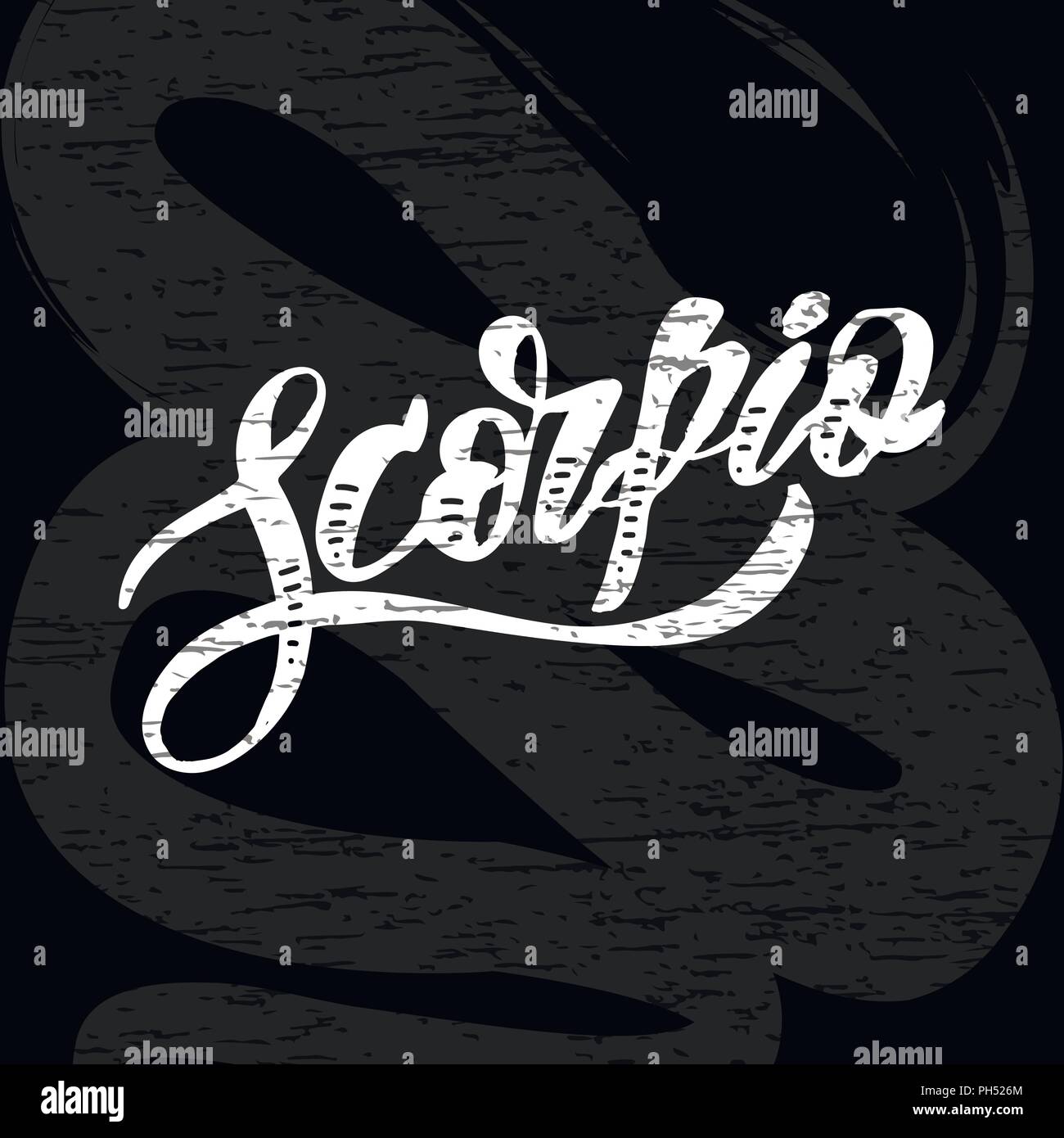 Scorpio lettering Calligraphy Brush Text horoscope Zodiac sign ...