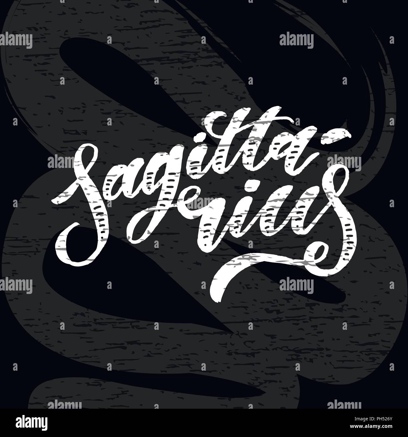 Sagittarius lettering Calligraphy Brush Text horoscope Zodiac sign ...