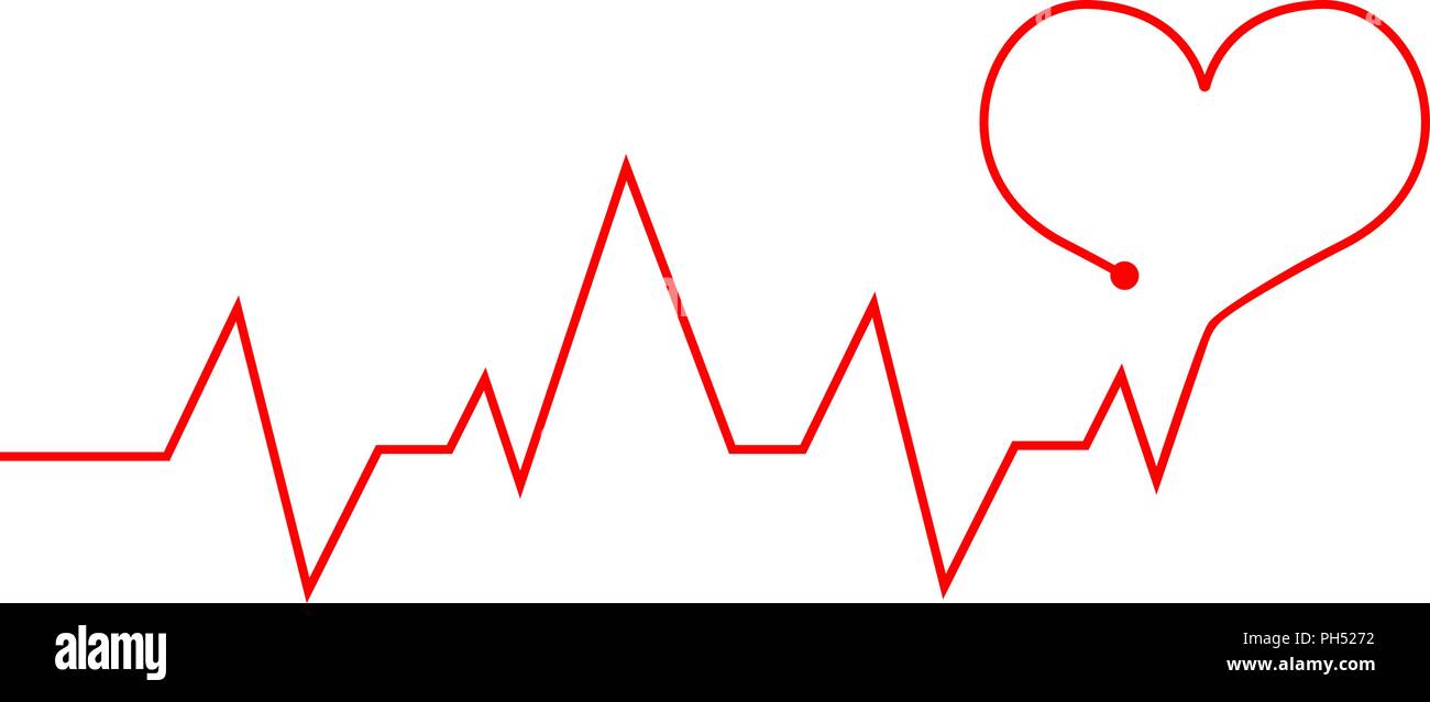 Heartbeat line. Red cardiogram as symbol of life Stock Vector Image ...