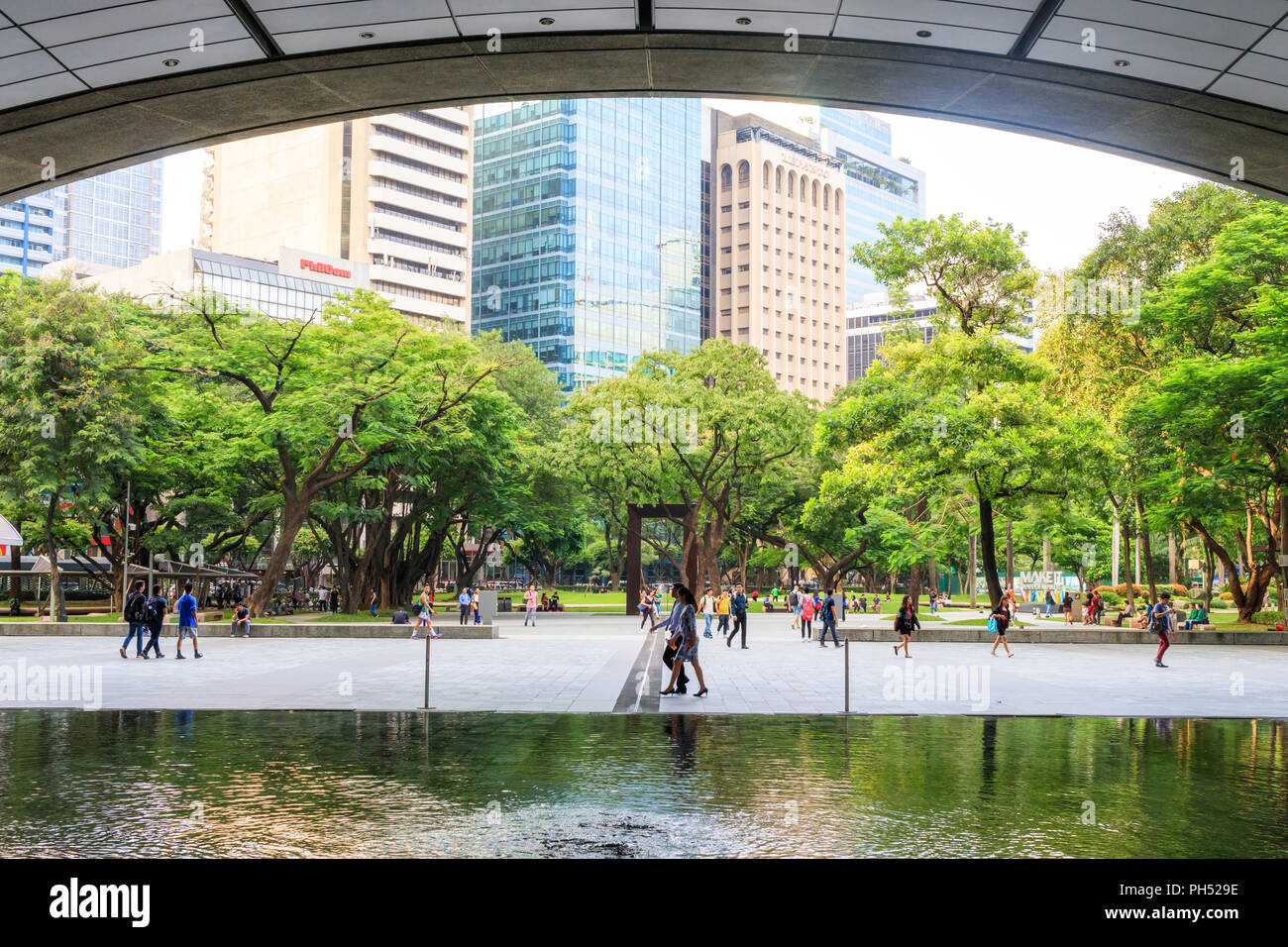 Makati, Philippines - July 30, 2018: Ayala Triangle Gardens Stock Photo ...