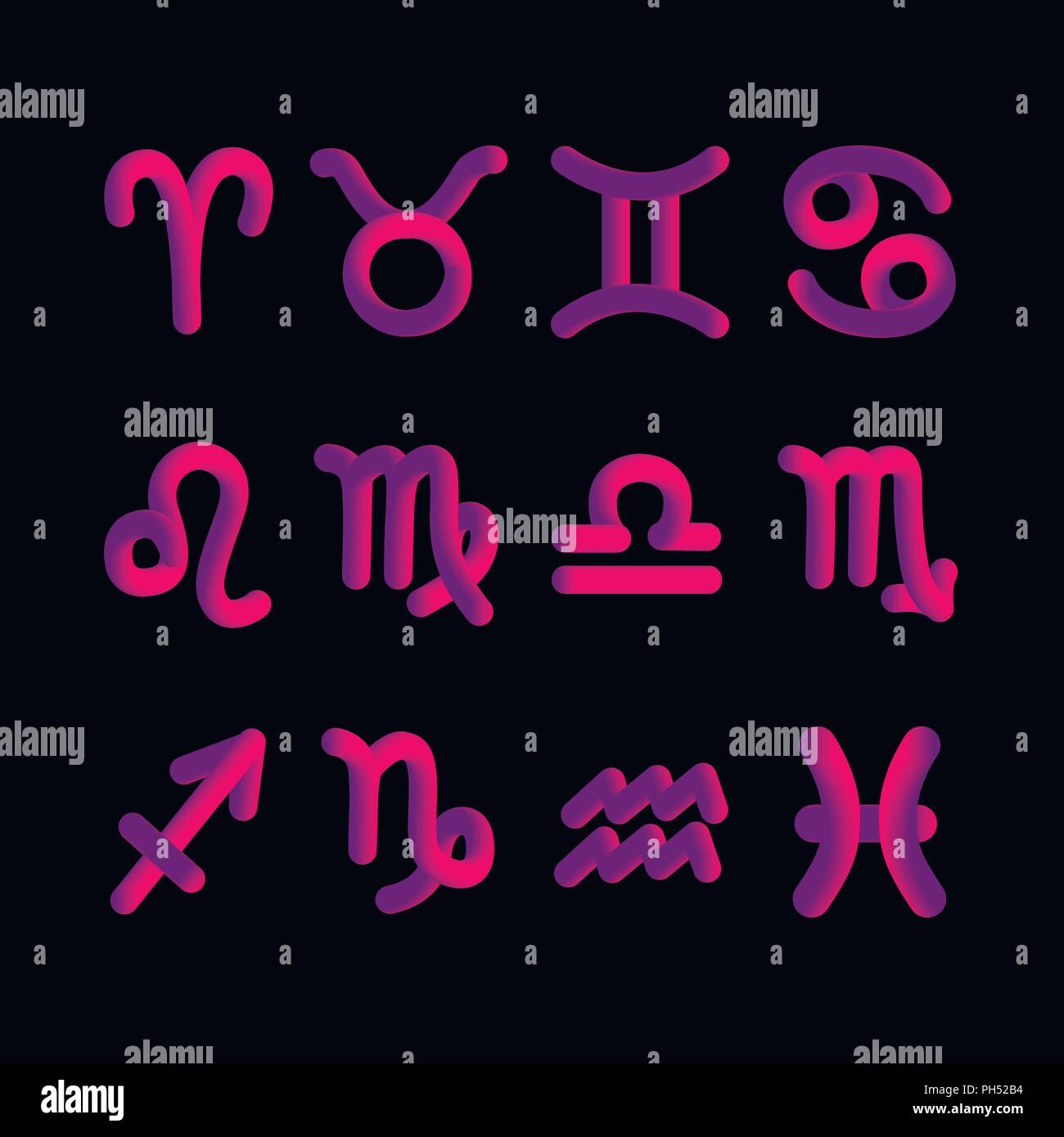 3d zodiac signs hi-res stock photography and images - Alamy