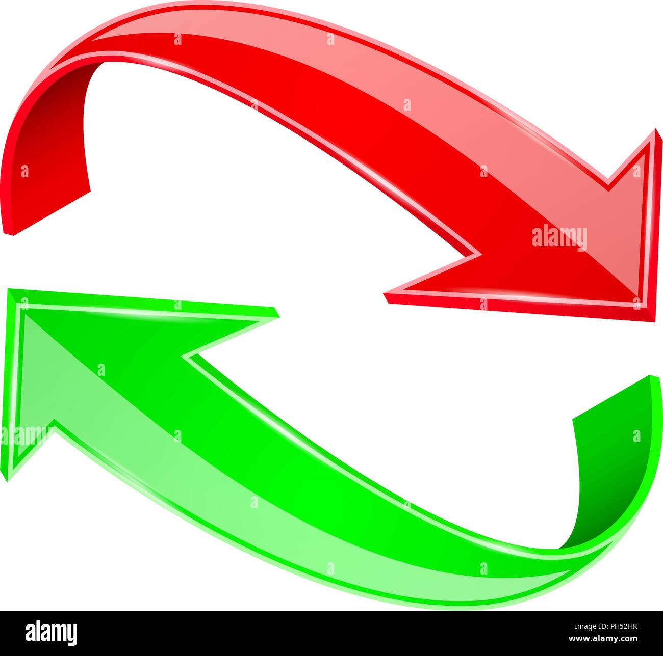 Green red arrows 3d Stock Vector Images - Alamy