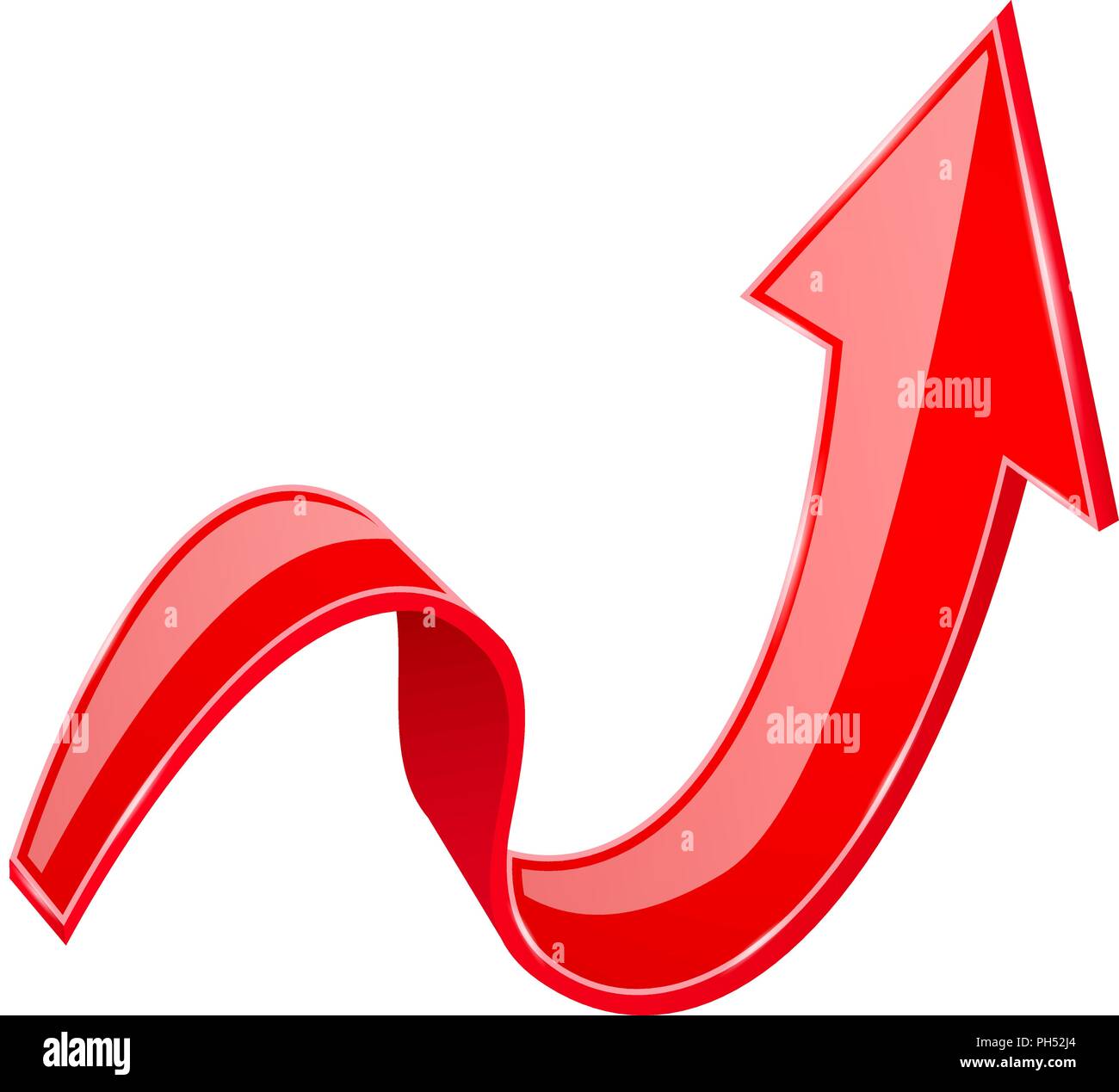 Red 3d UP arrow Stock Vector Image & Art - Alamy