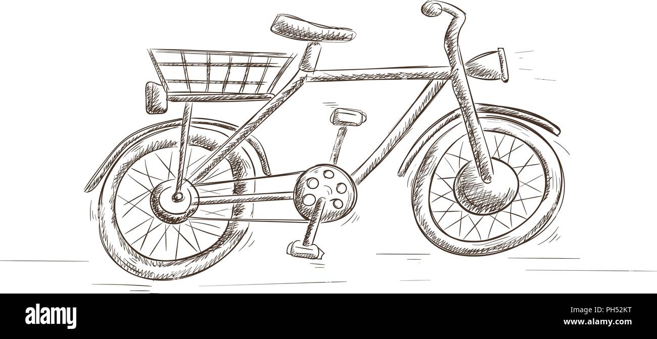 Hand drawn bike hi-res stock photography and images - Alamy