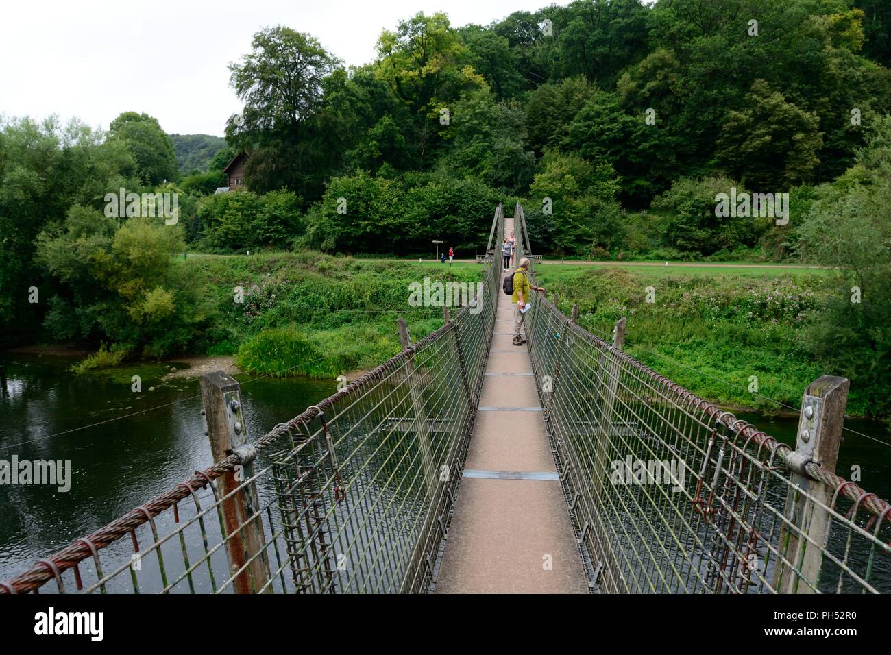 Biblins suspension bridge over the River Wye Wye Valley Walk Symonds ...