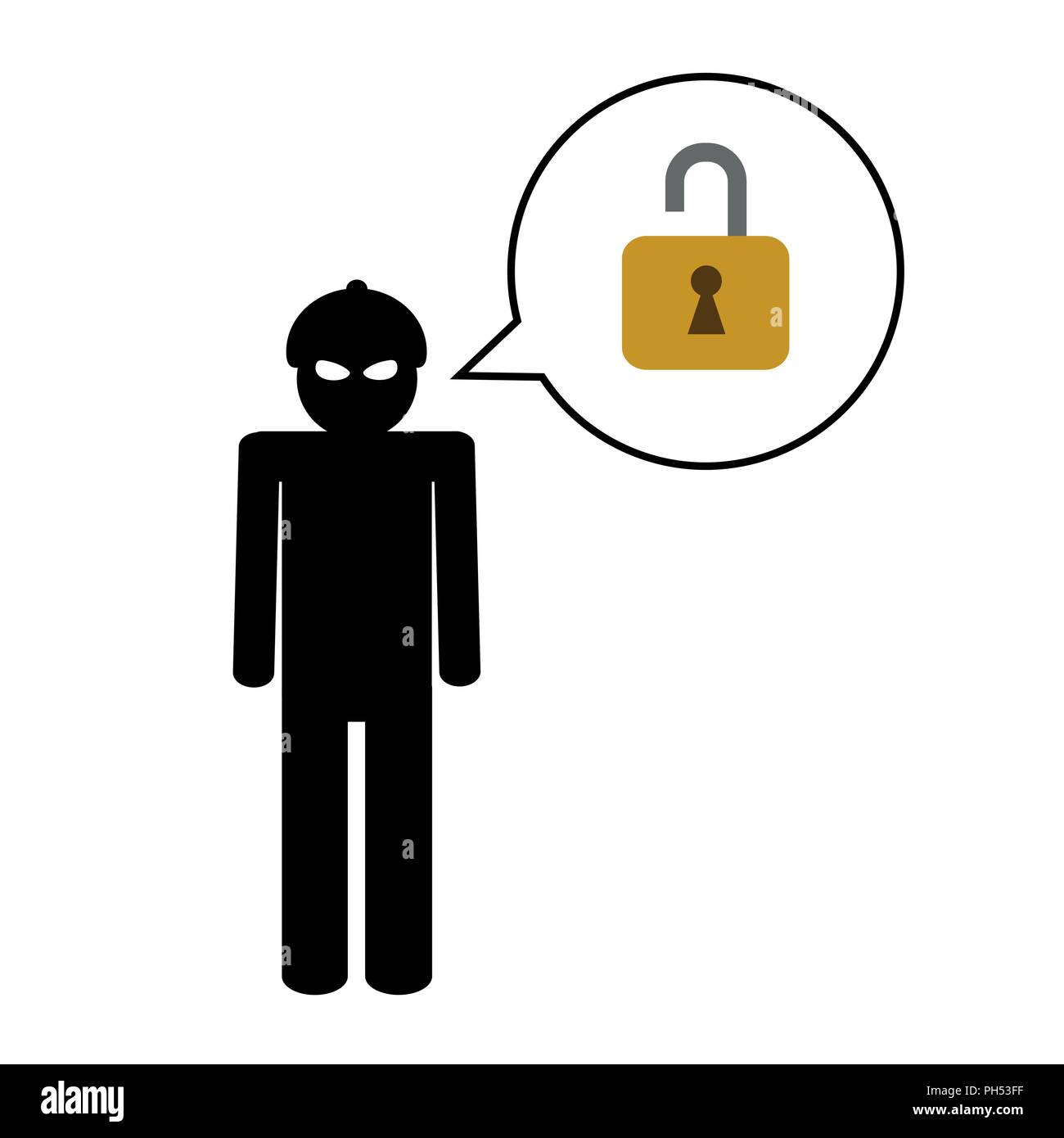Hacker in the mask talking about safety isolated vector illustration ...