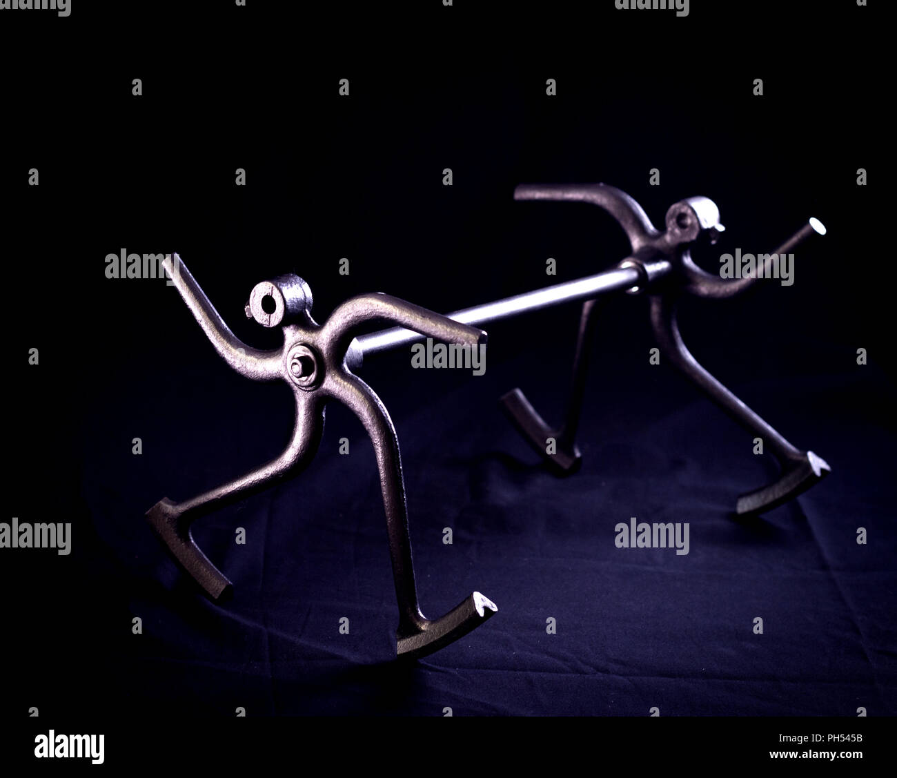 Modern sculpture made with recycled materials. Similar to human ...
