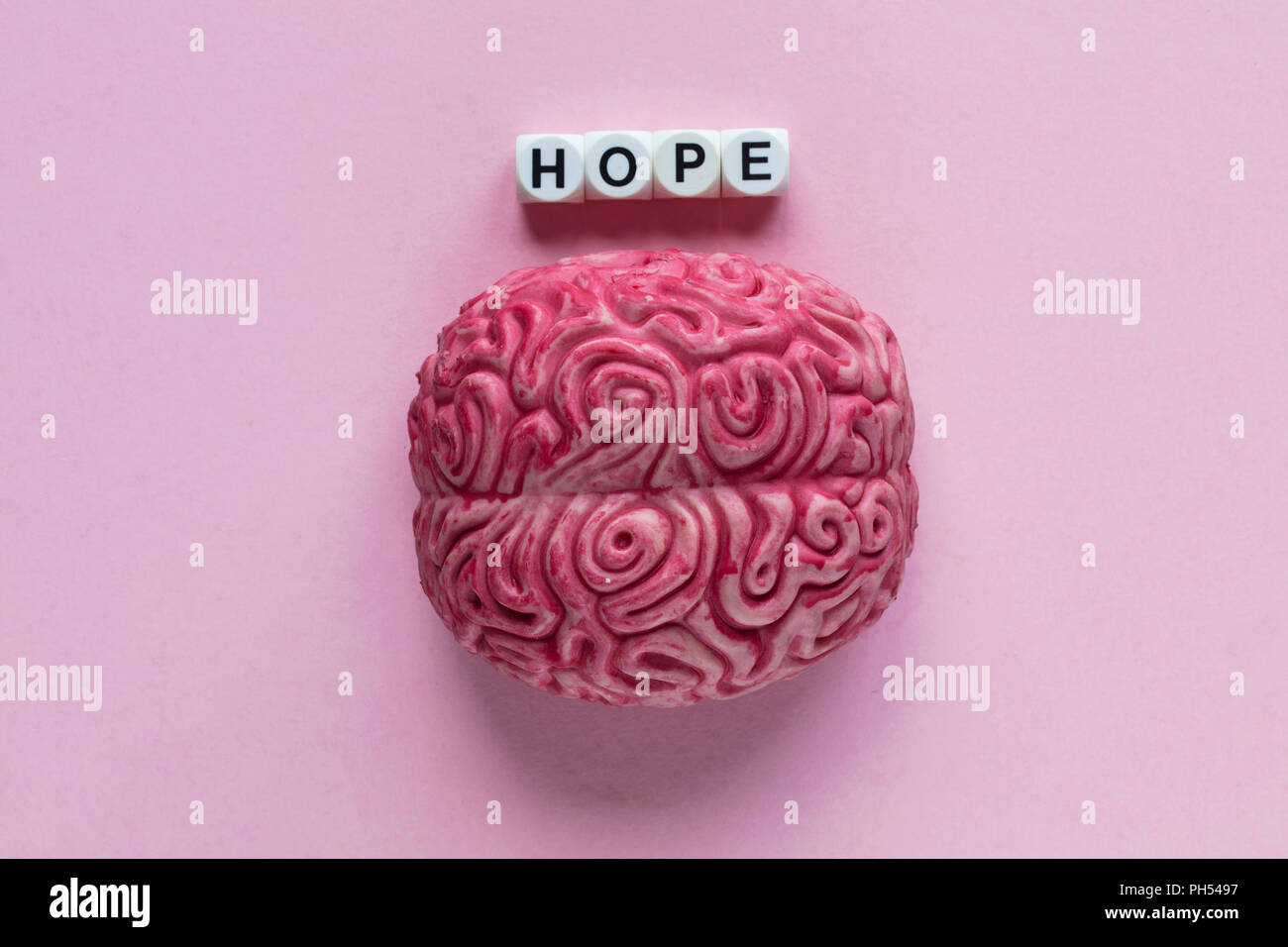 Human brain with the Hope anxiety. Mental health concept Stock Photo ...