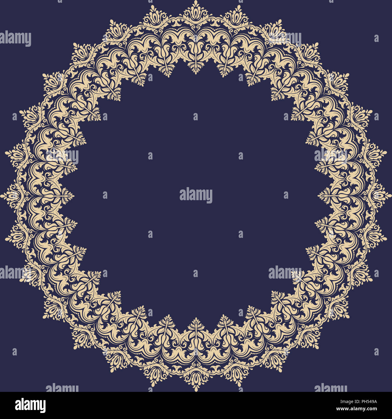 Floral Modern Round Frame Stock Photo - Alamy