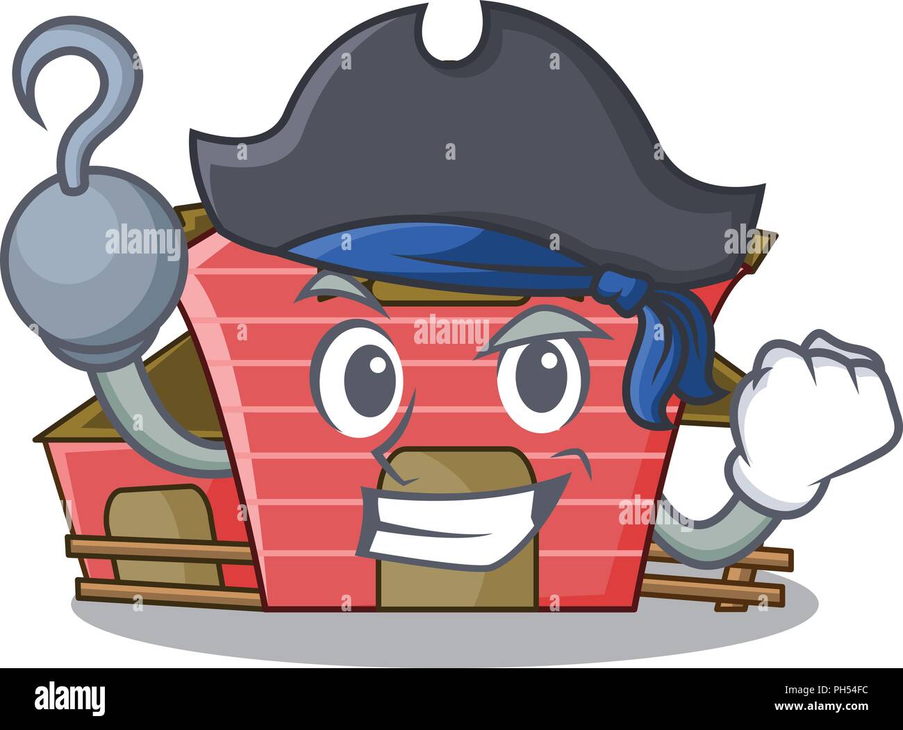 Pirate character red barn building with haystack vector illustration ...