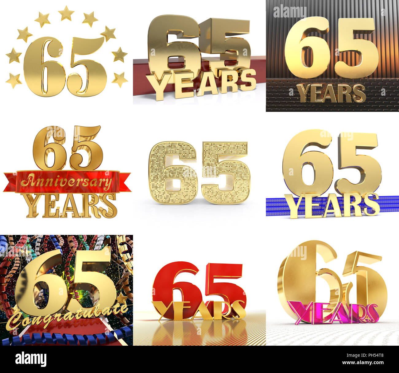 Happy birthday number 65 greeting hi-res stock photography and images ...