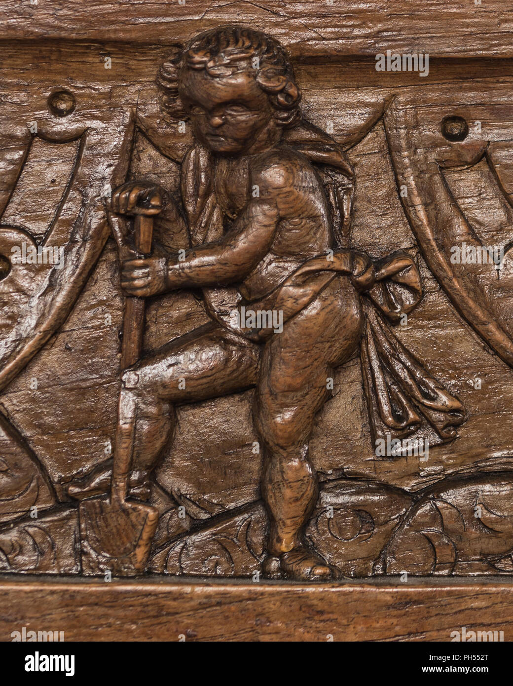 Fine example of Detailed Wooden Carving in Thaxted Church Essex Stock ...