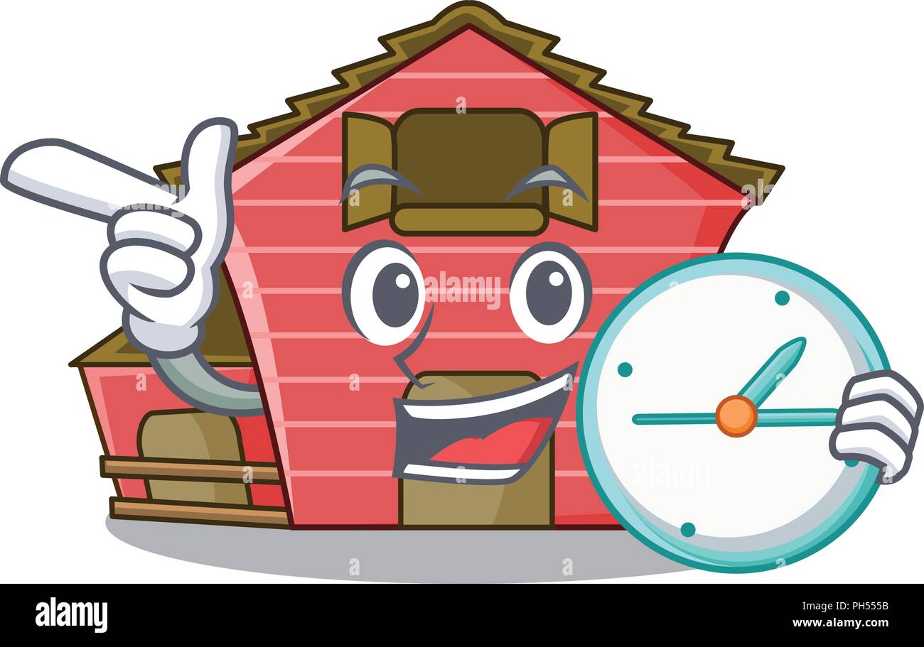 Clock red barn house hi-res stock photography and images - Alamy